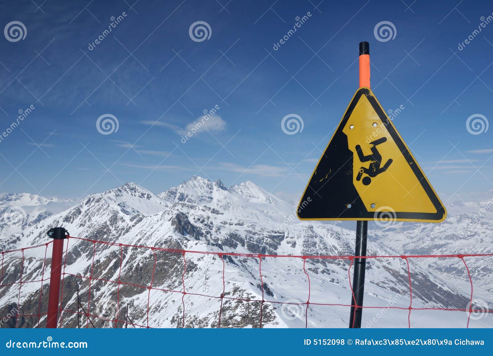 The Alps, warning sign stock photo. Image of italy, height - 5152098