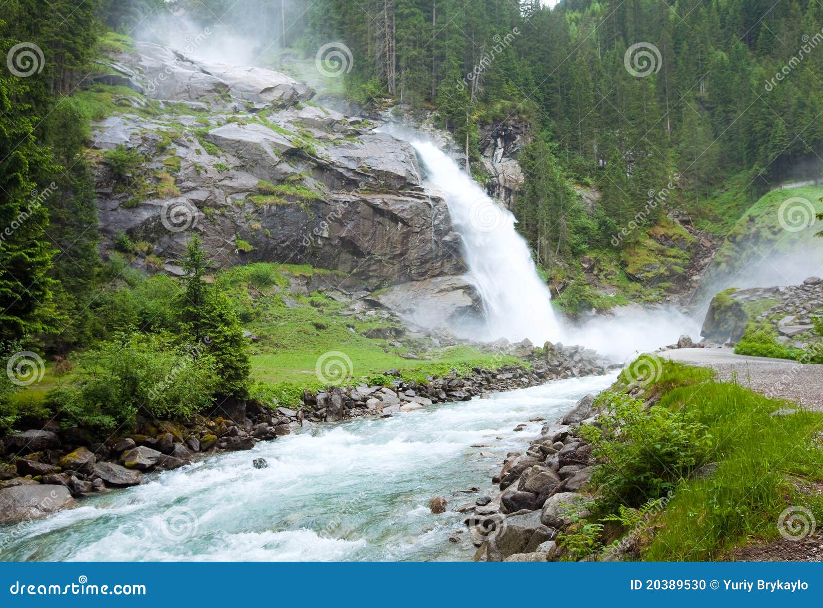 Alps waterfall summer view stock photo. Image of waterfall - 20389530
