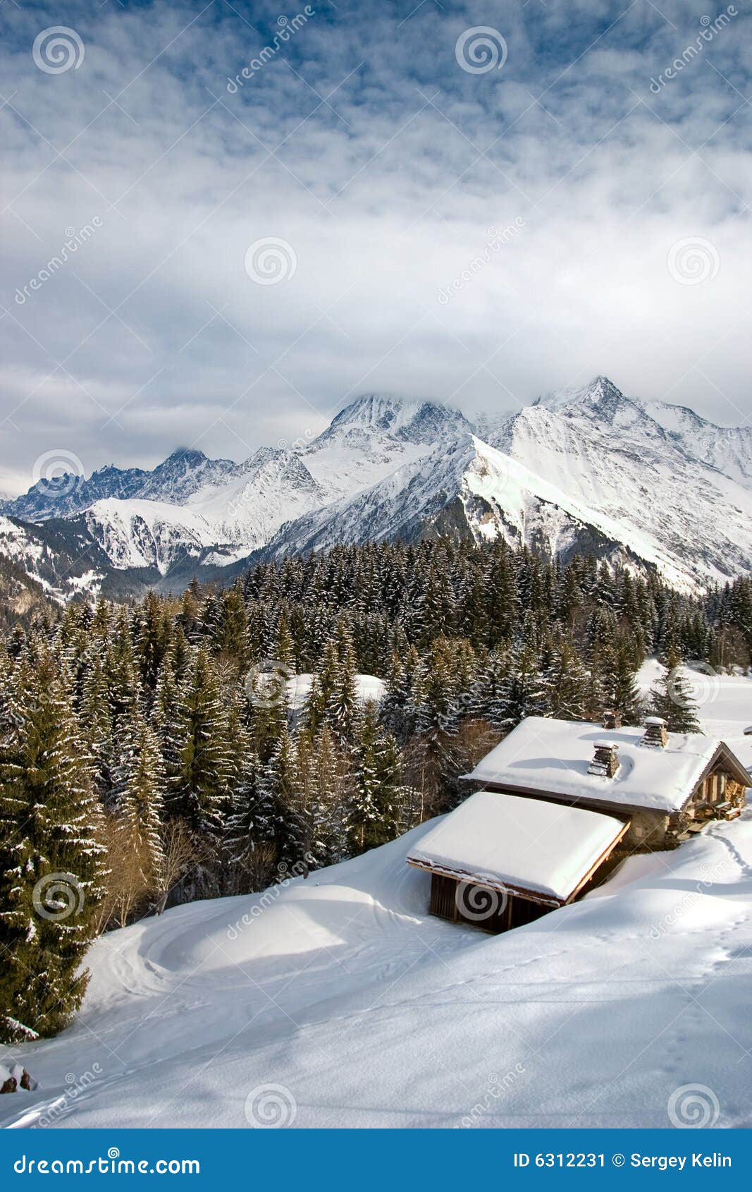 Alps winter landscape stock image. Image of snow, cold - 6312231