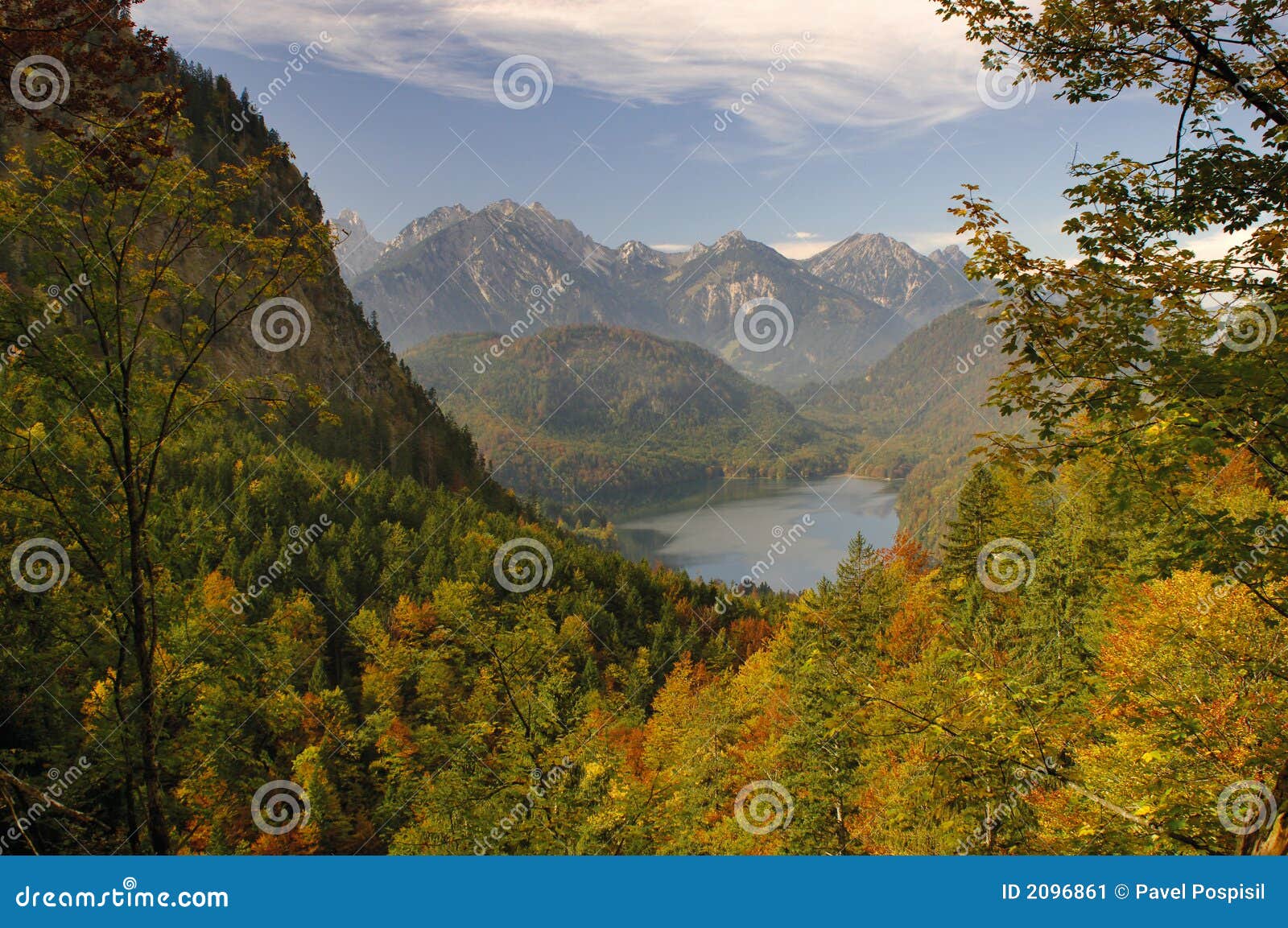 Alpsee stock image. Image of woods, peaks, forest, scene - 2096861