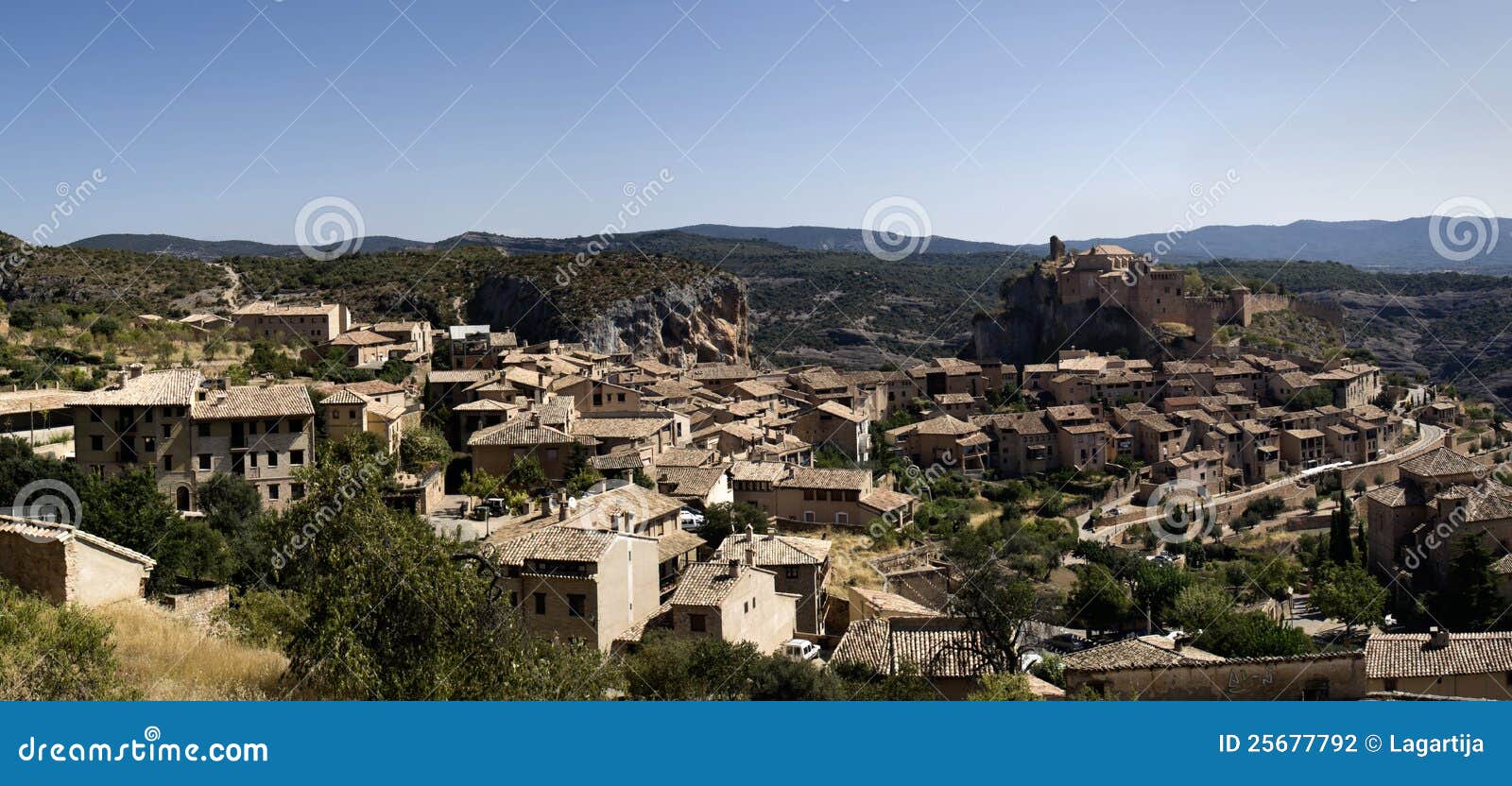 Alquezar stock photo. Image of mountains, village, nature - 25677792