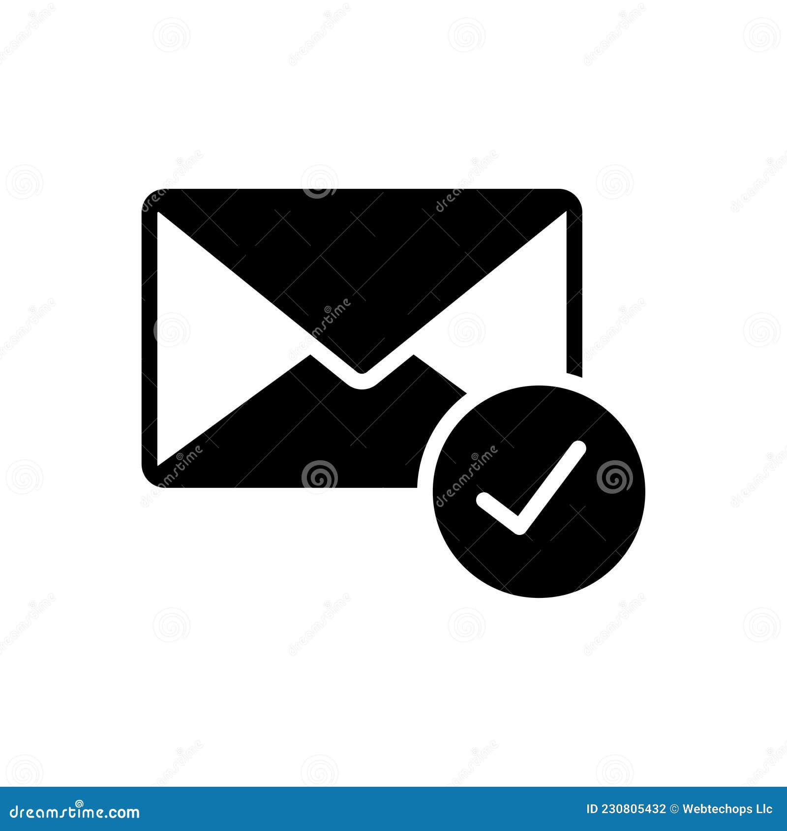 Black Solid Icon for Already, Message and Envelope Stock Vector ...