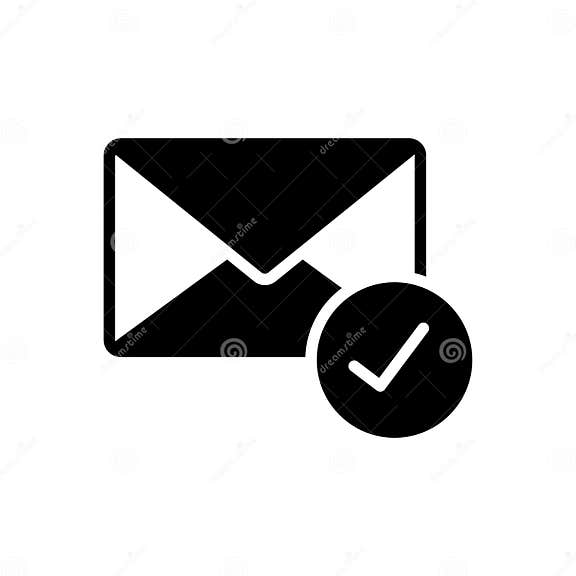 Black Solid Icon for Already, Message and Envelope Stock Vector ...