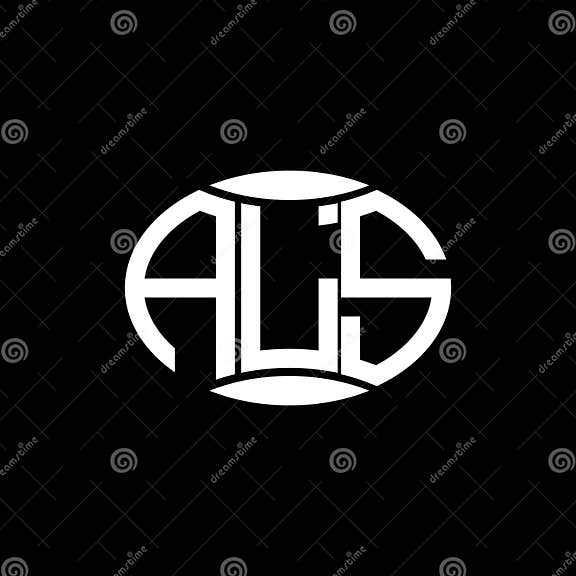 ALS Abstract Monogram Circle Logo Design on Black Background. ALS ...