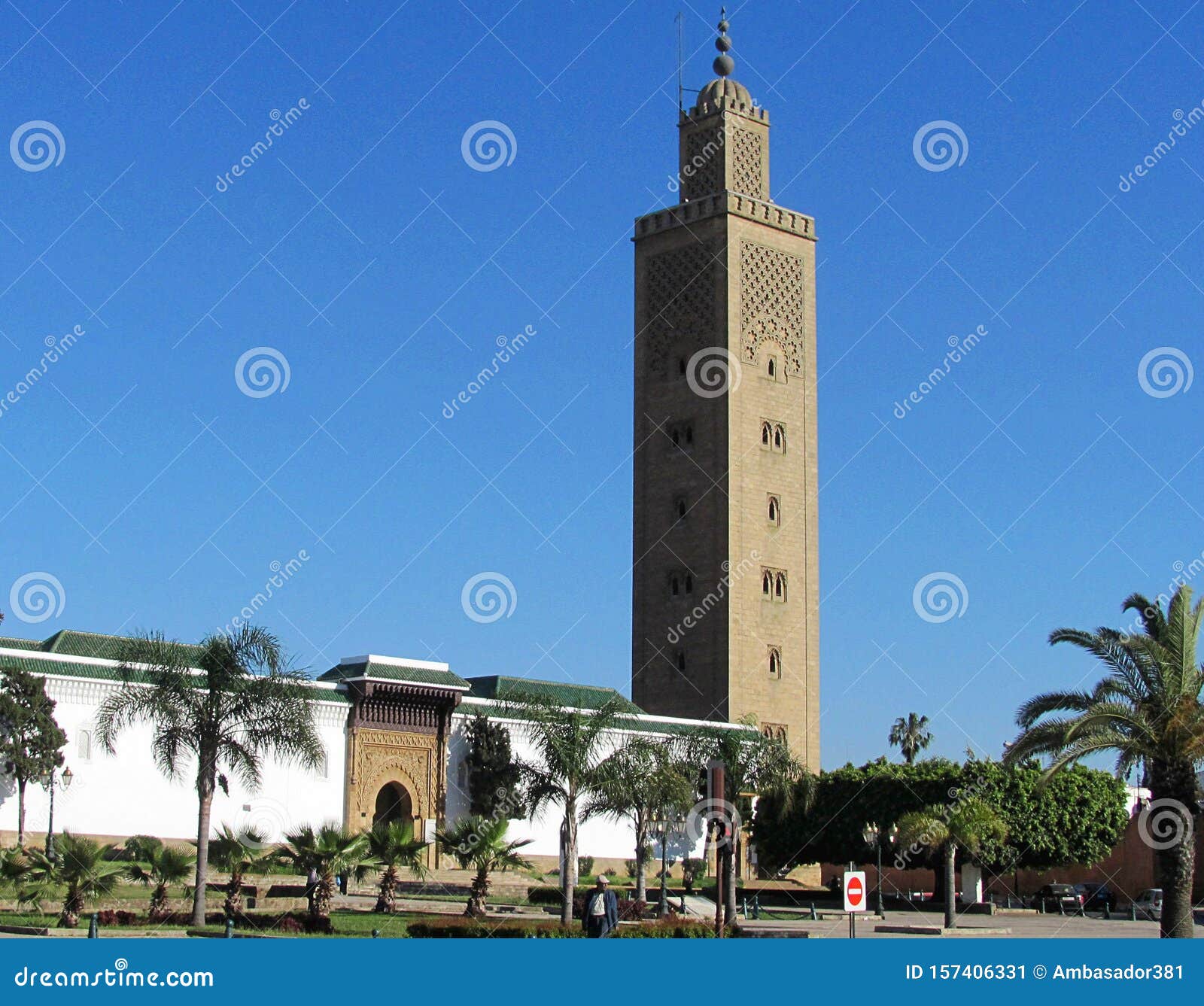 Als Souna-moskee Minaret in Het Centrum Van Rabat, Marokko Redactionele ...