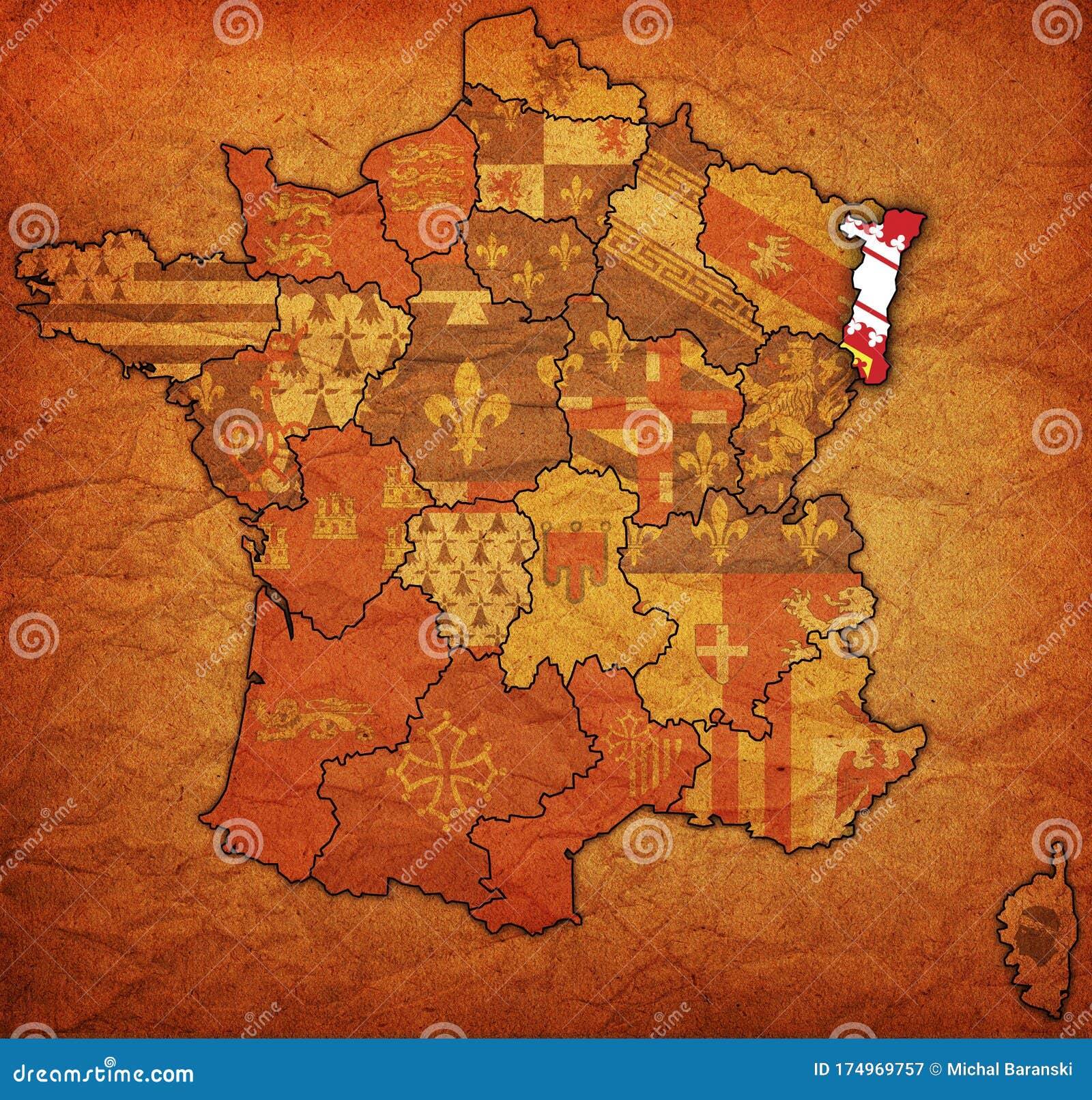 Alsace stock illustration. Illustration of atlas, geography - 174969757
