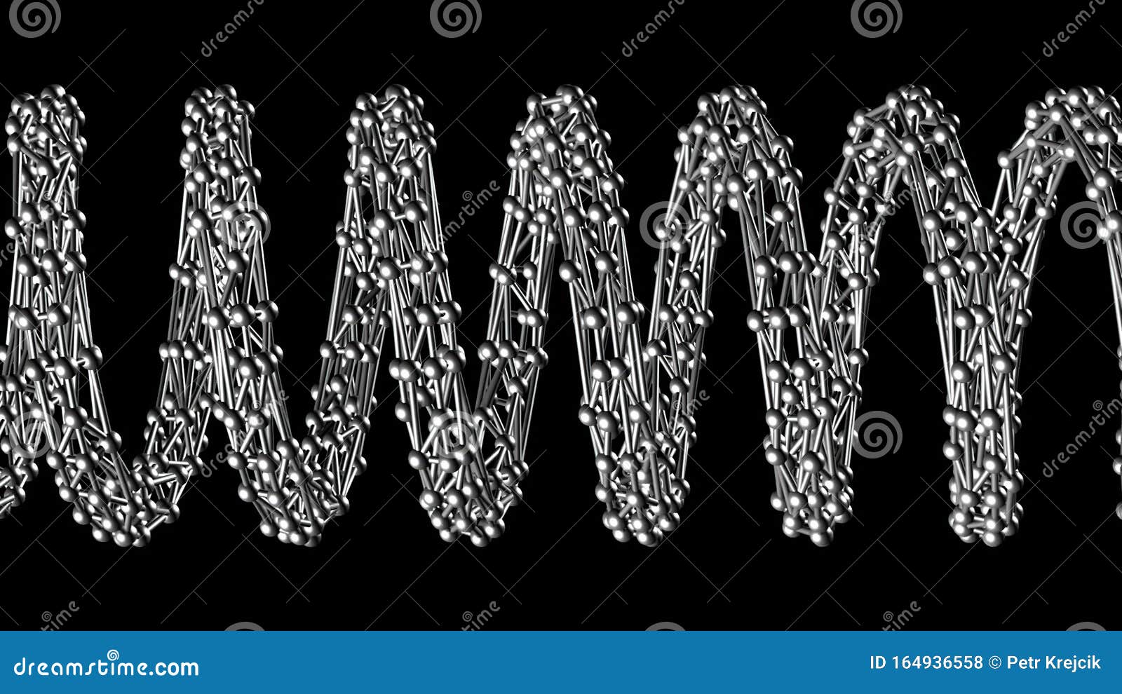 Abstract Grayscale DNA Spiral Side View - 3D Illustration Stock ...