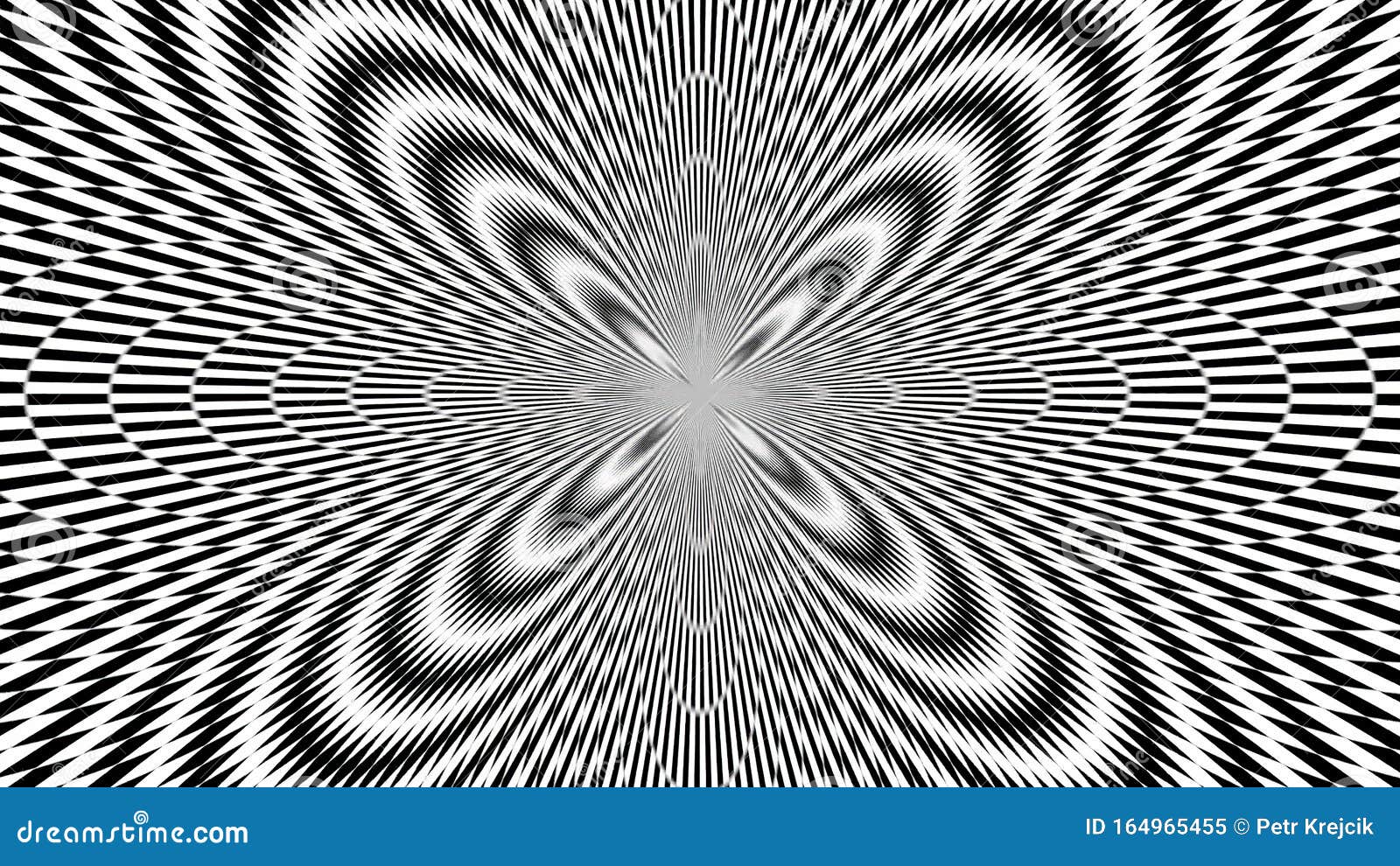 Black and White Psychedelic Diagonal, Rounded Checker Pattern ...