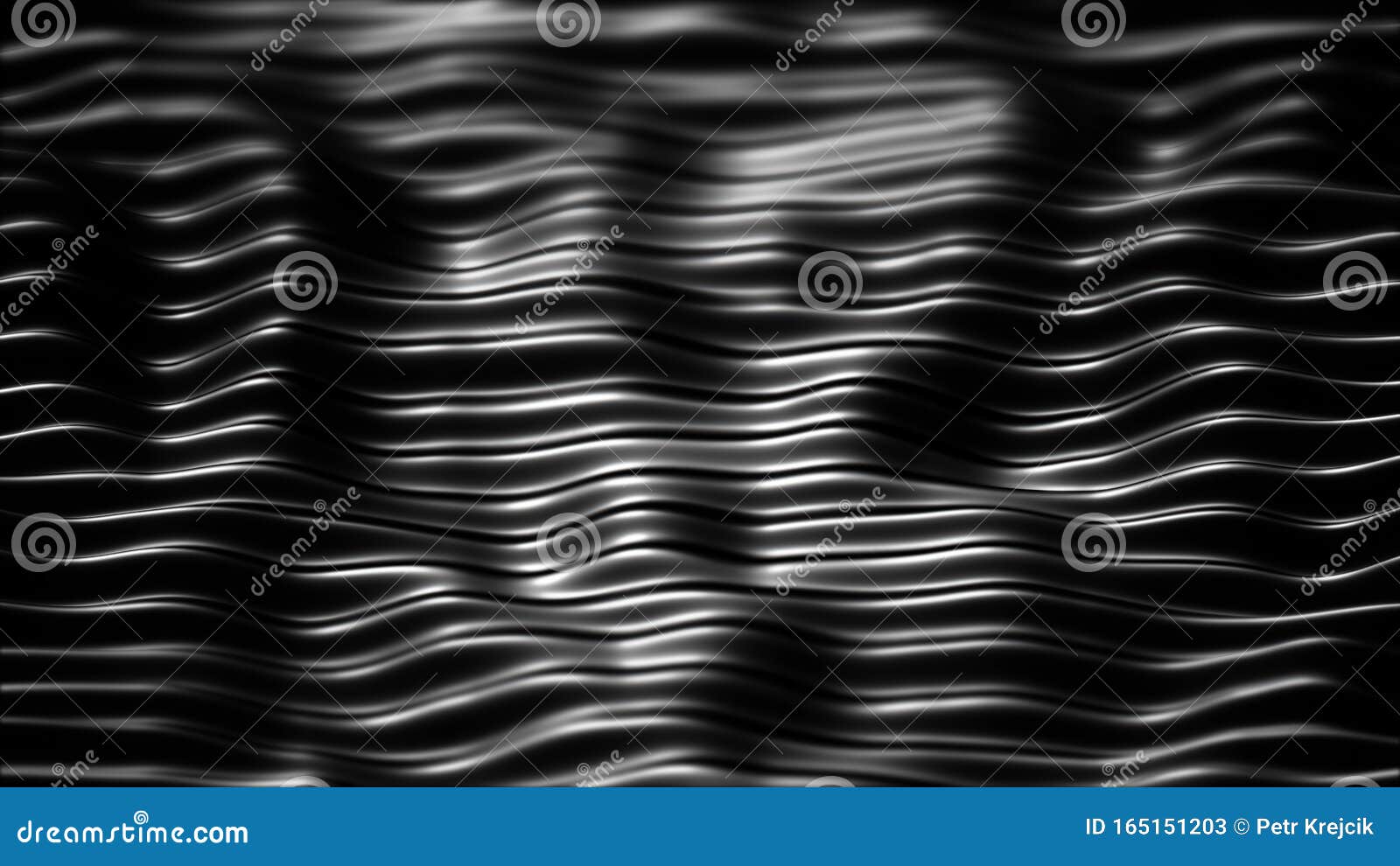 Morphing Grayscale Background with Horizontal Waves - 3D Illustration ...
