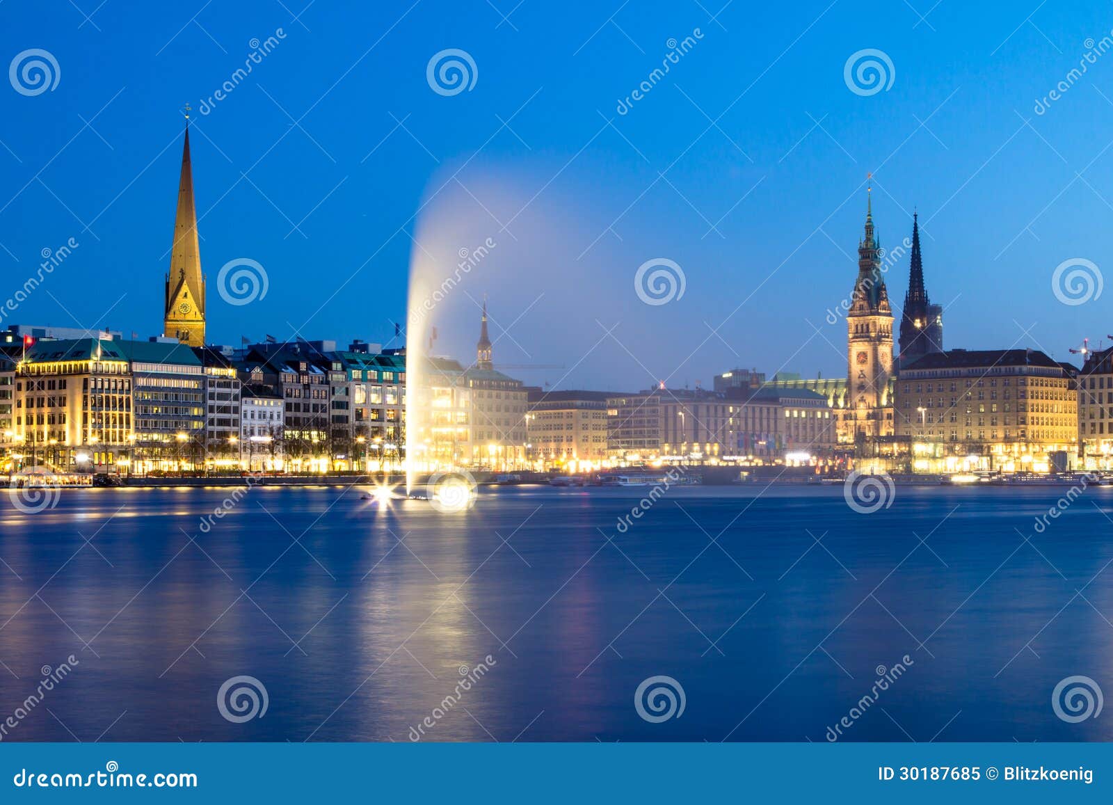 Alster Lake, Hamburg stock image. Image of europe, hanse - 30187685