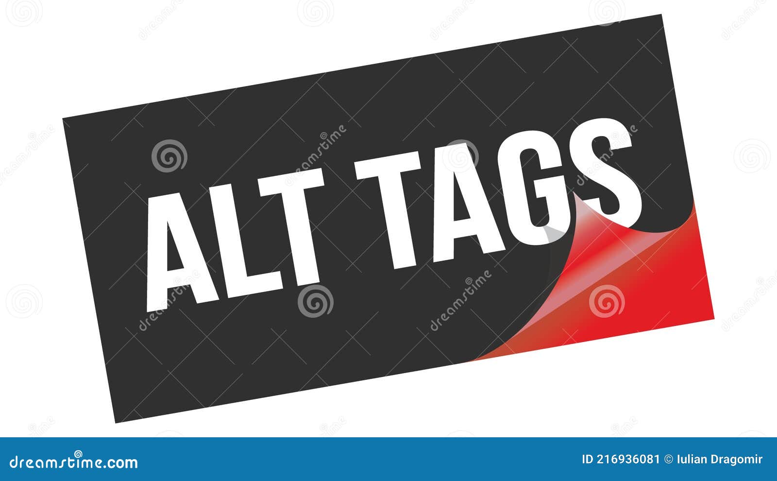 ALT TAGS Text on Black Red Sticker Stamp Stock Illustration ...