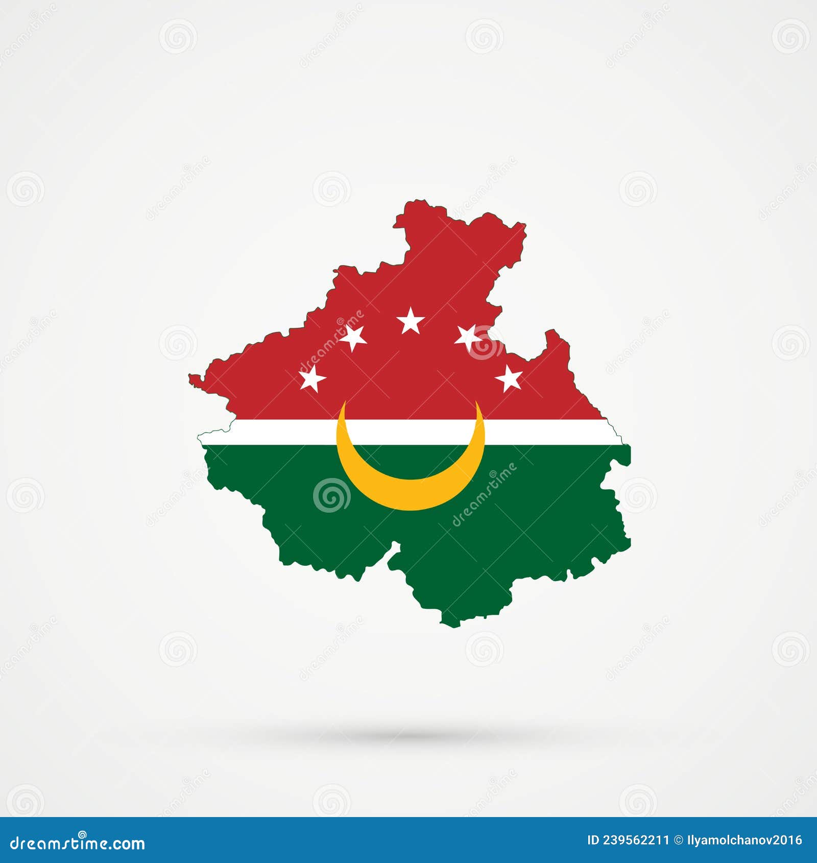 Altai Republic Map in Arab Maghreb Union Flag Colors, Editable Vector ...