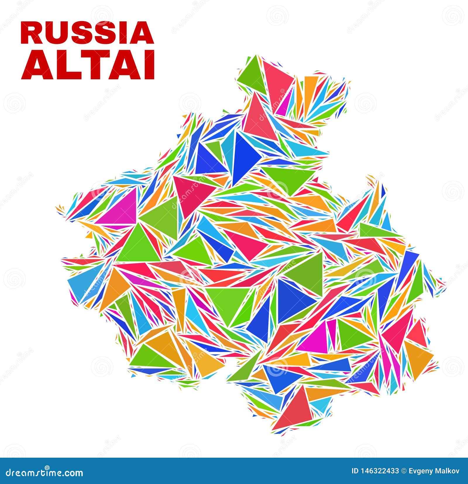 Altai Republic Map - Mosaic of Color Triangles Stock Vector ...