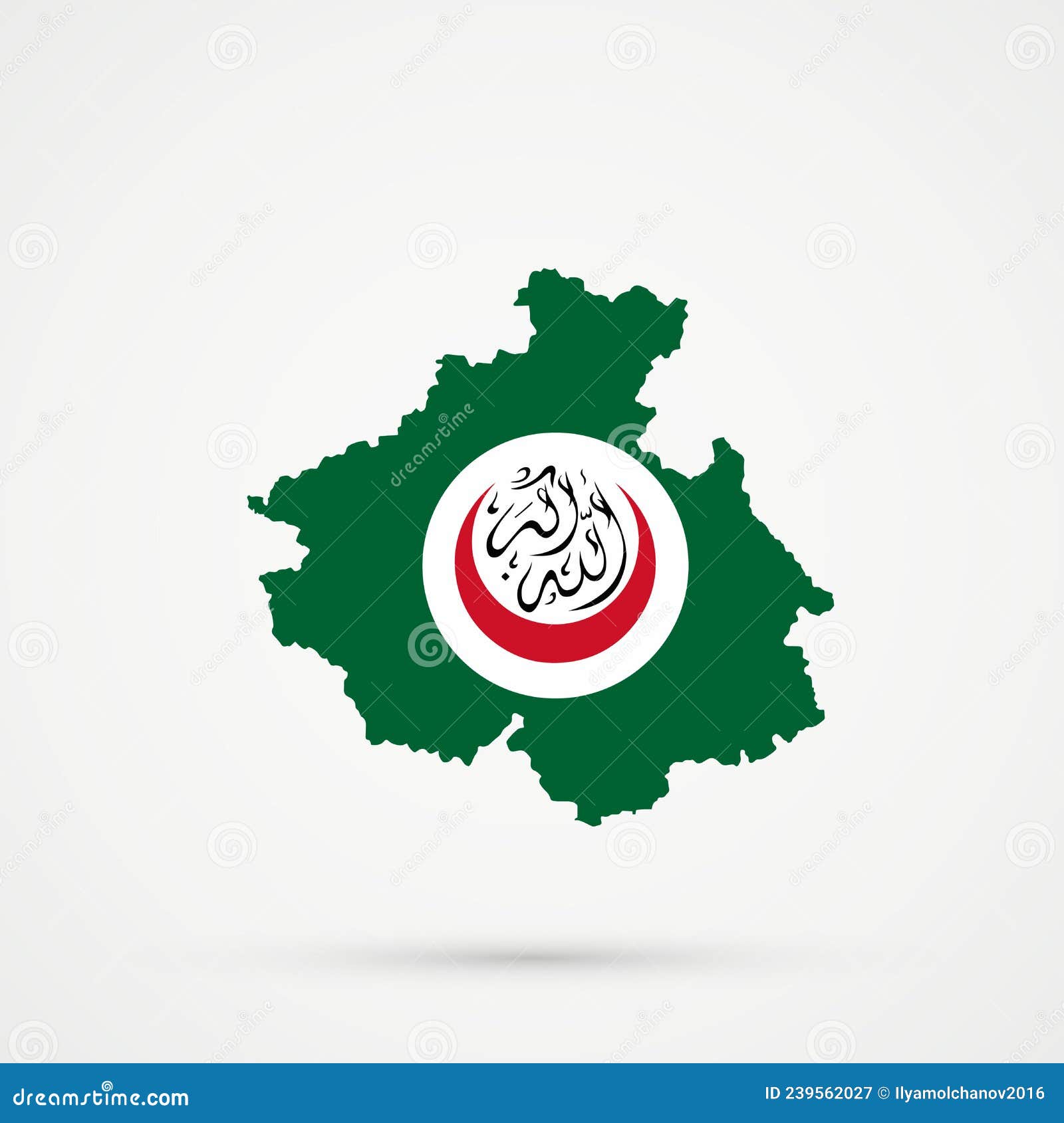 Altai Republic Map in Organisation of Islamic Cooperation OIC Flag ...