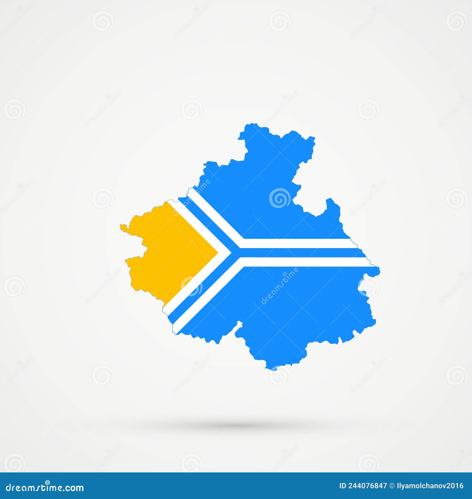 Altai Republic Map in Tuva Flag Colors, Editable Vector Stock ...