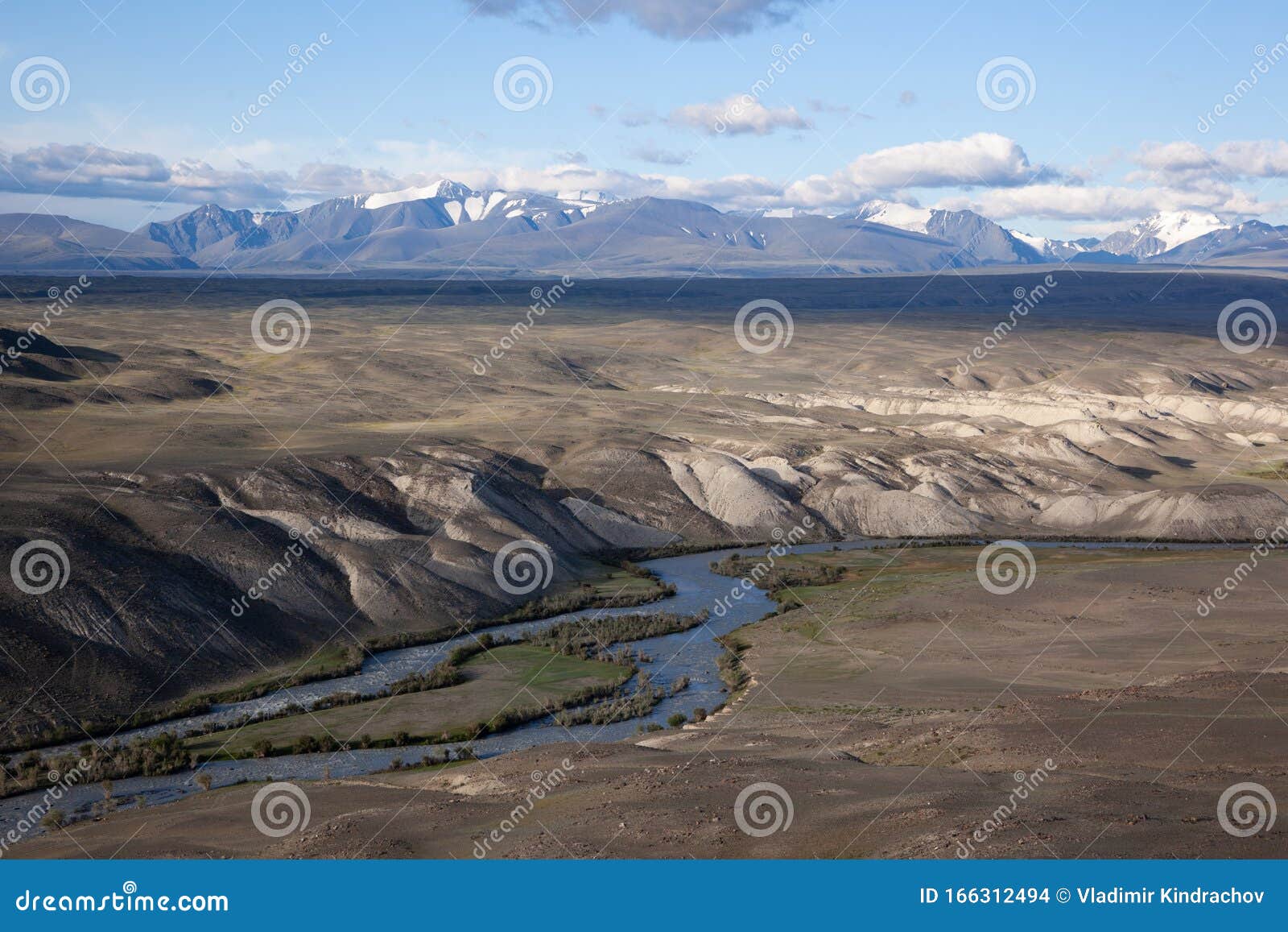 Altai Snow Mountain and Steppe Forest Stock Photo - Image of avalanche ...