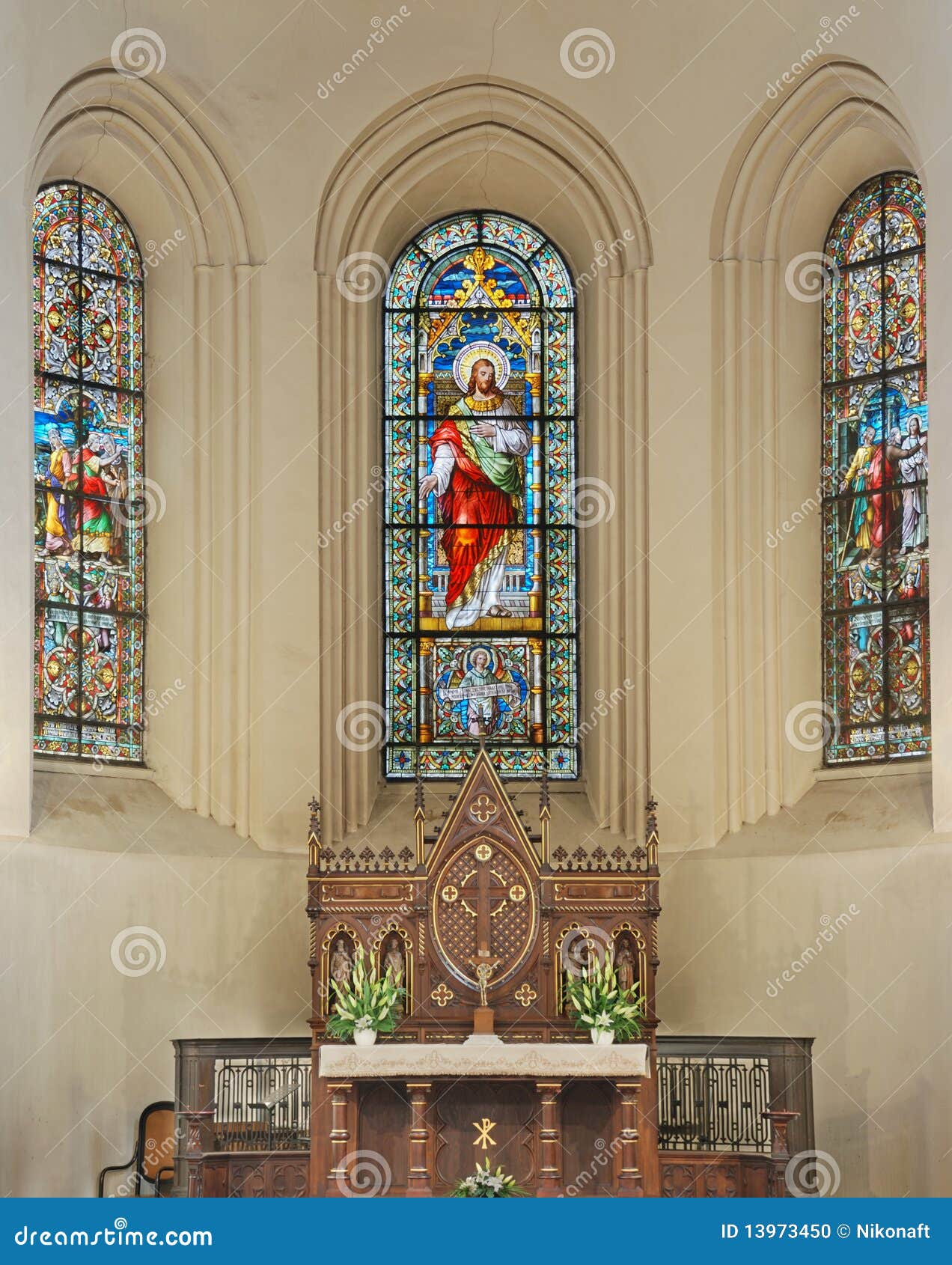 Altar. stock photo. Image of stained, church, holy, faith - 13973450