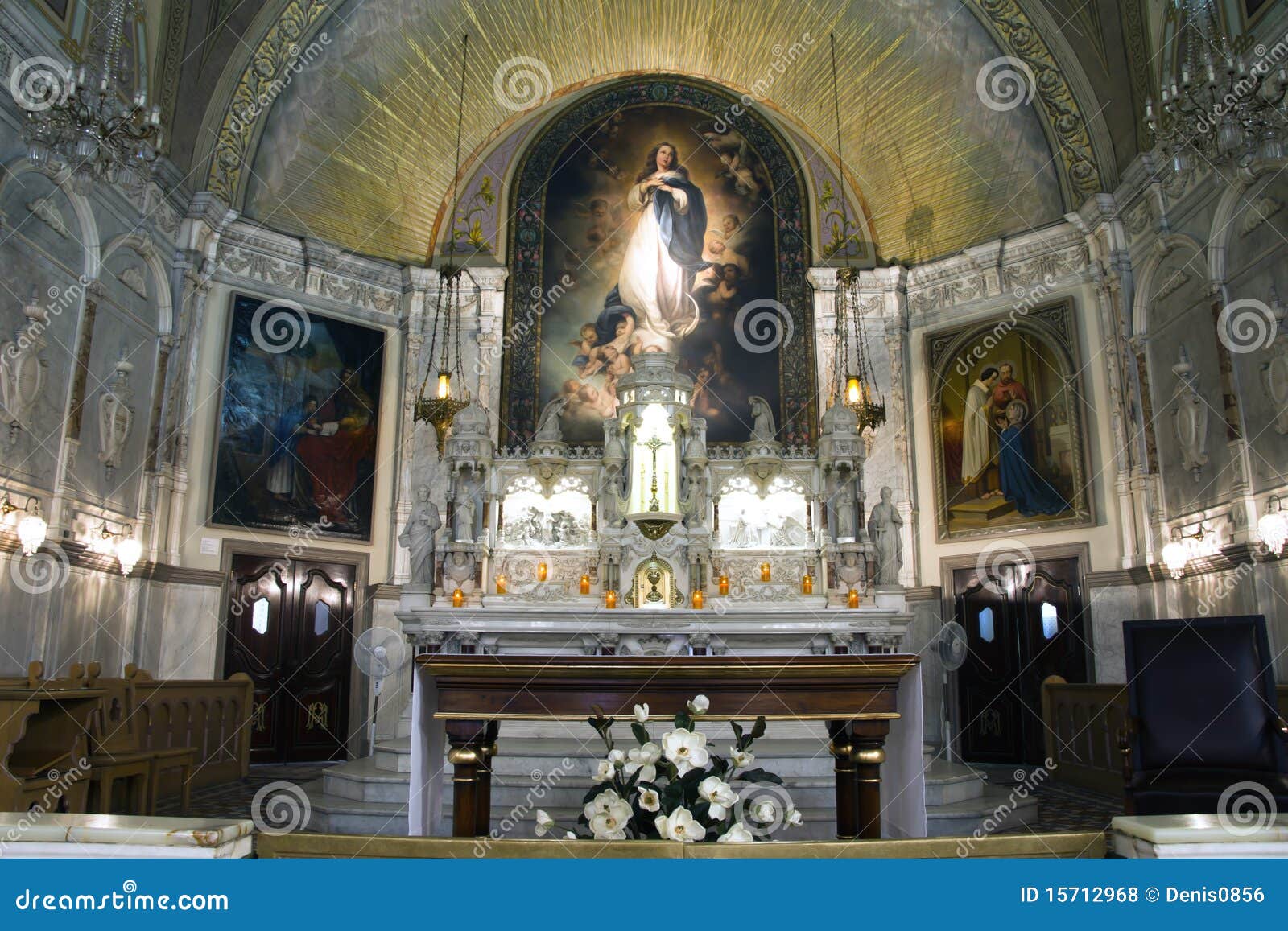 Altar and Back Scene of Church Stock Illustration - Illustration of ...