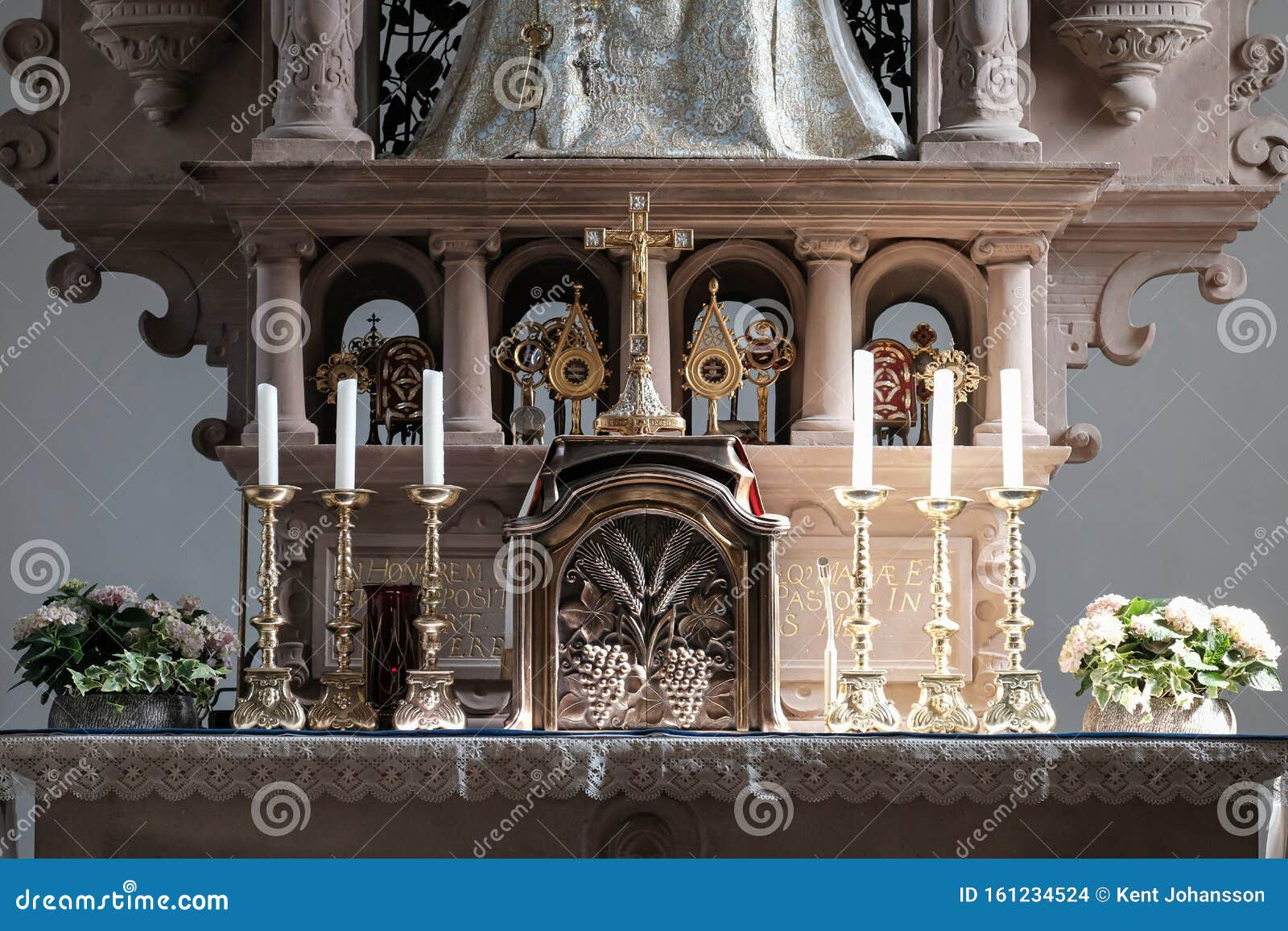 Altar in Catholic Chapel stock photo. Image of european - 161234524