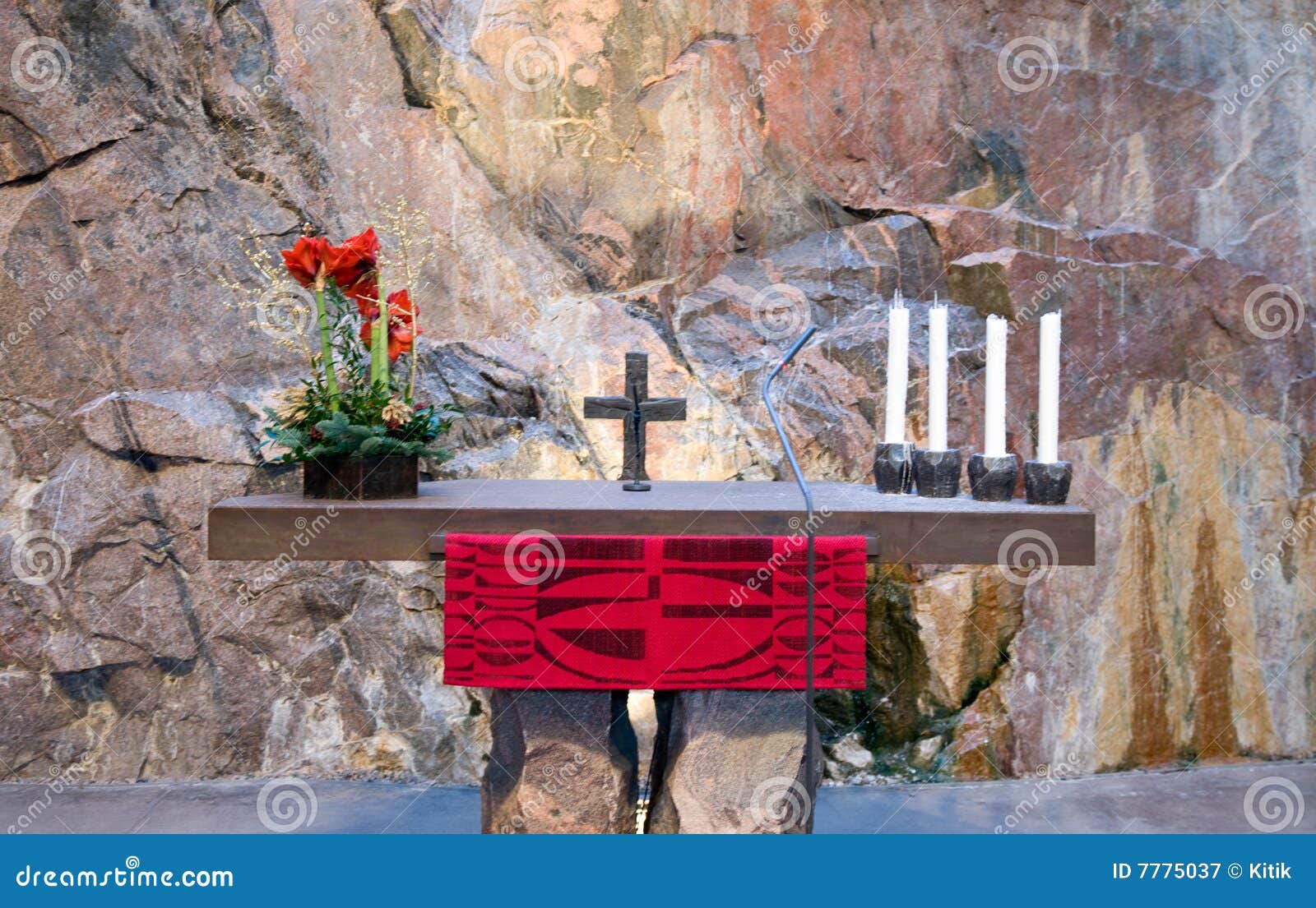 Altar in Catholic Church in a Rock. Stock Image - Image of catholicism ...