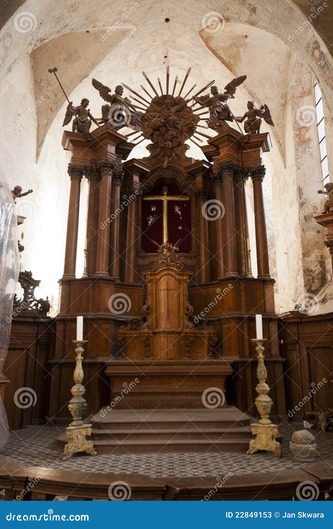 Altar in the Church of Bernardines in Vilnius Stock Image - Image of ...