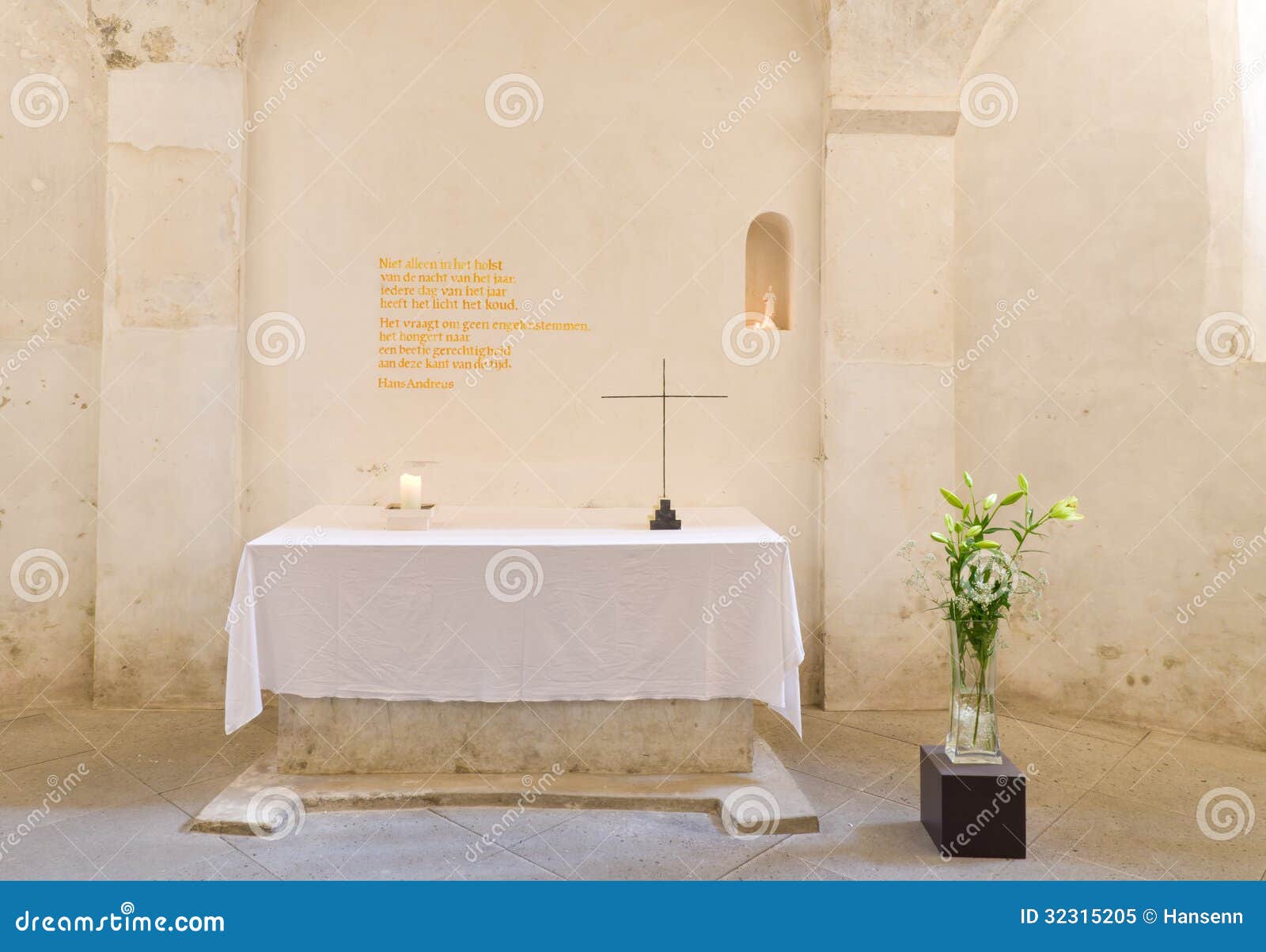 Altar with cross stock image. Image of phrase, christian - 32315205