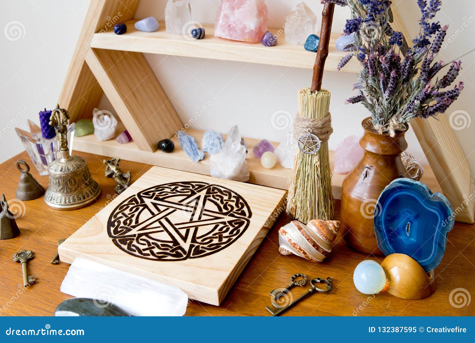 Altar Decorations with Celtic Pentacle Altar Tile, Mini Besom, H Stock ...