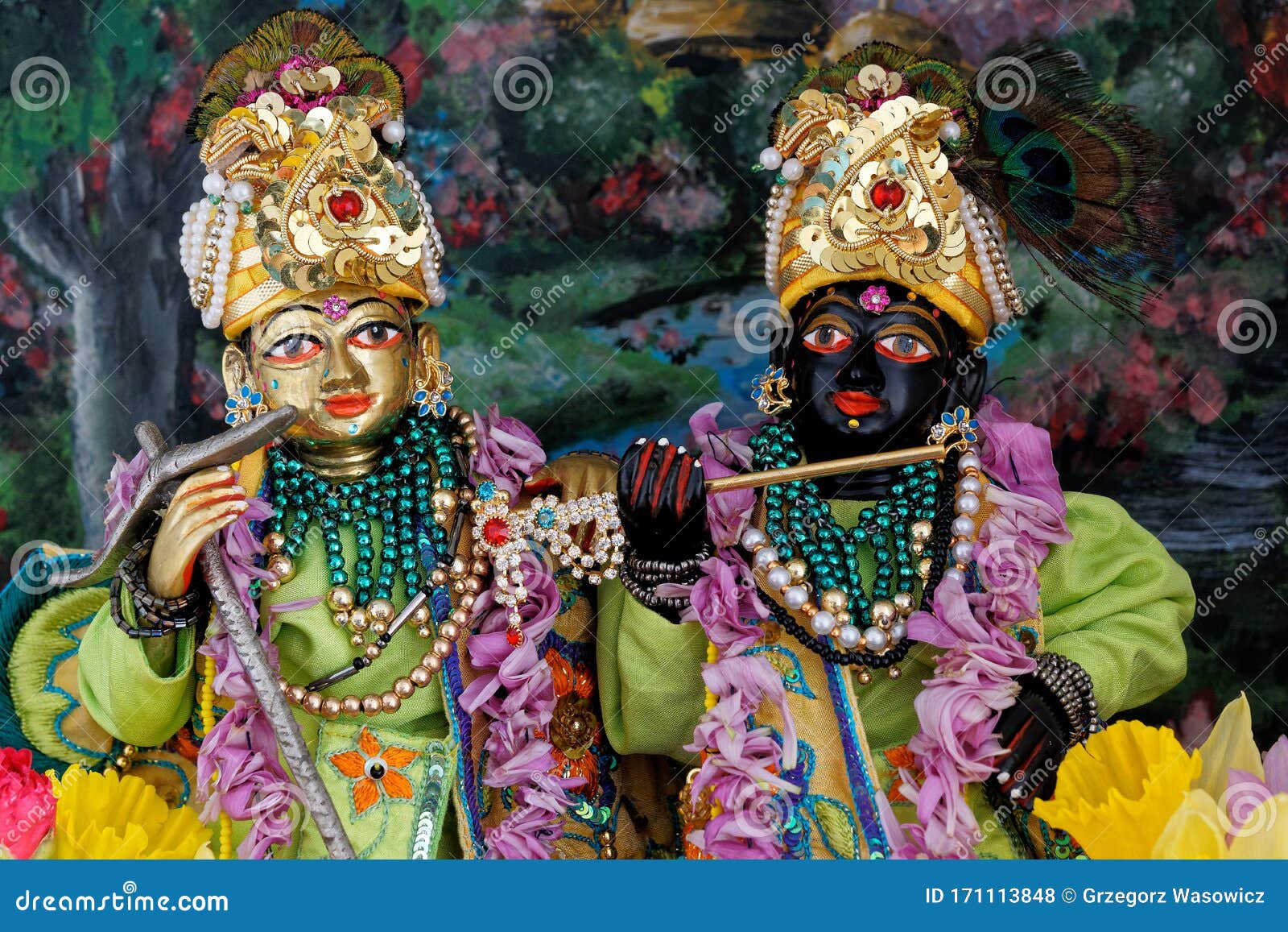 The Altar of Devotees and Deities Called `Krishna Balarama` Stock Photo ...