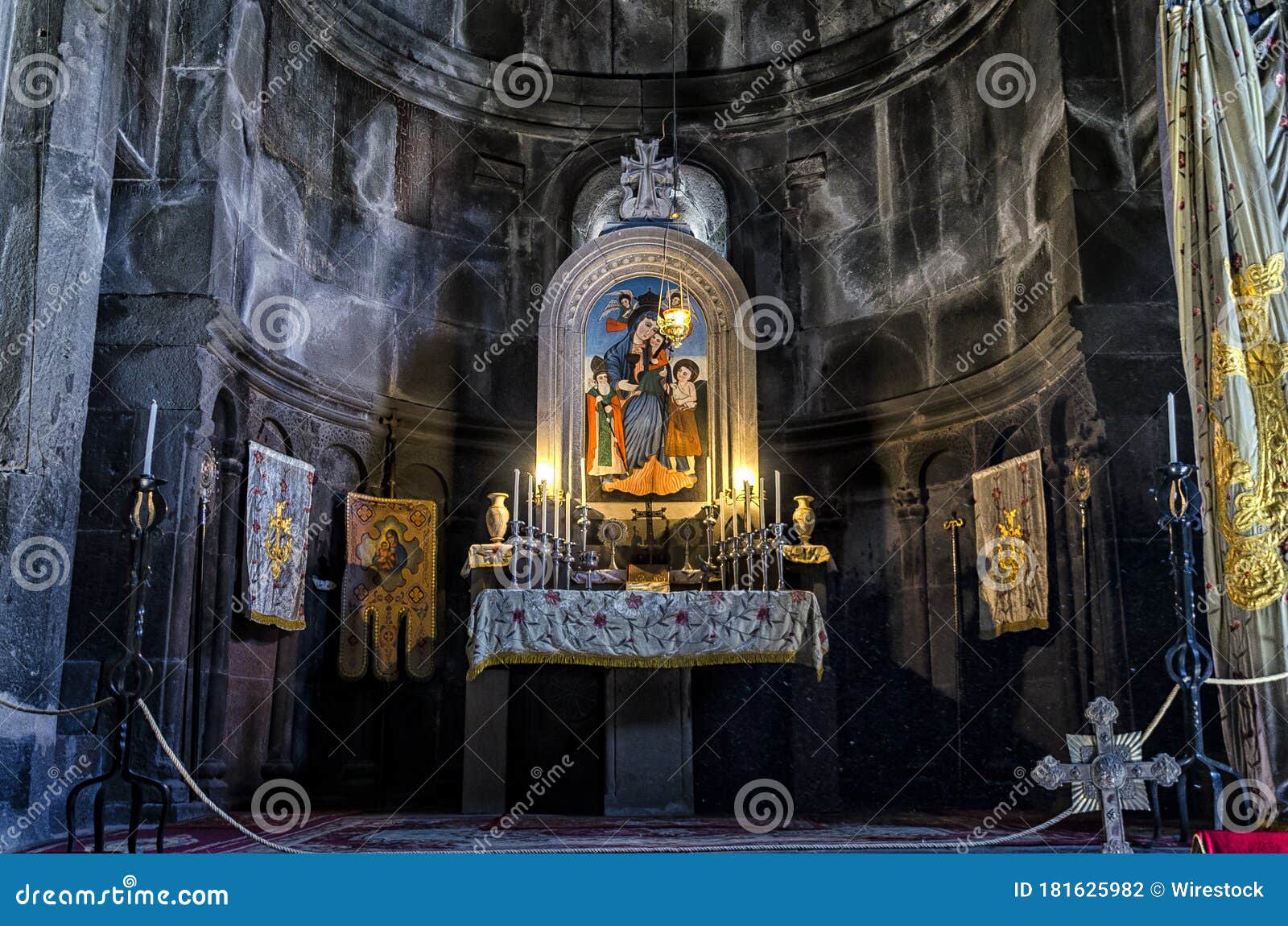 Altar of the Historic Geghard Monastery in Armenia Editorial ...