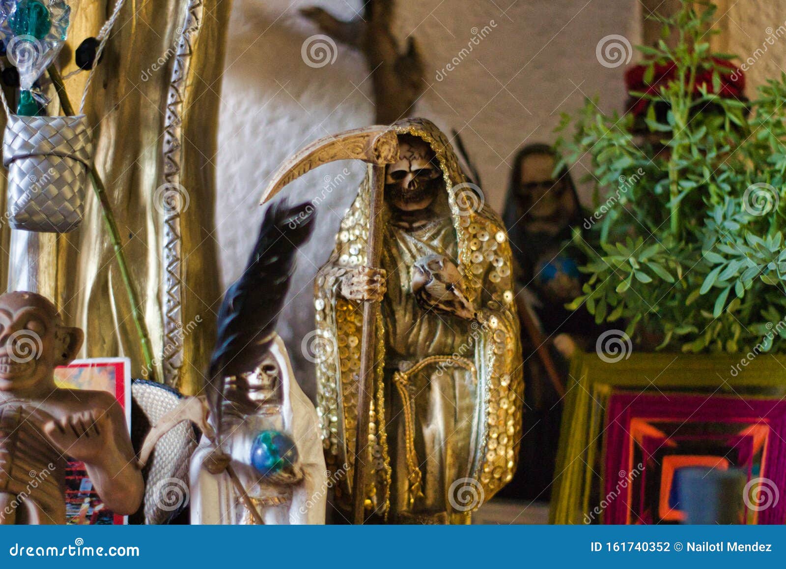 Altar of the Holy Death,Latin American Stock Photo - Image of mystic ...
