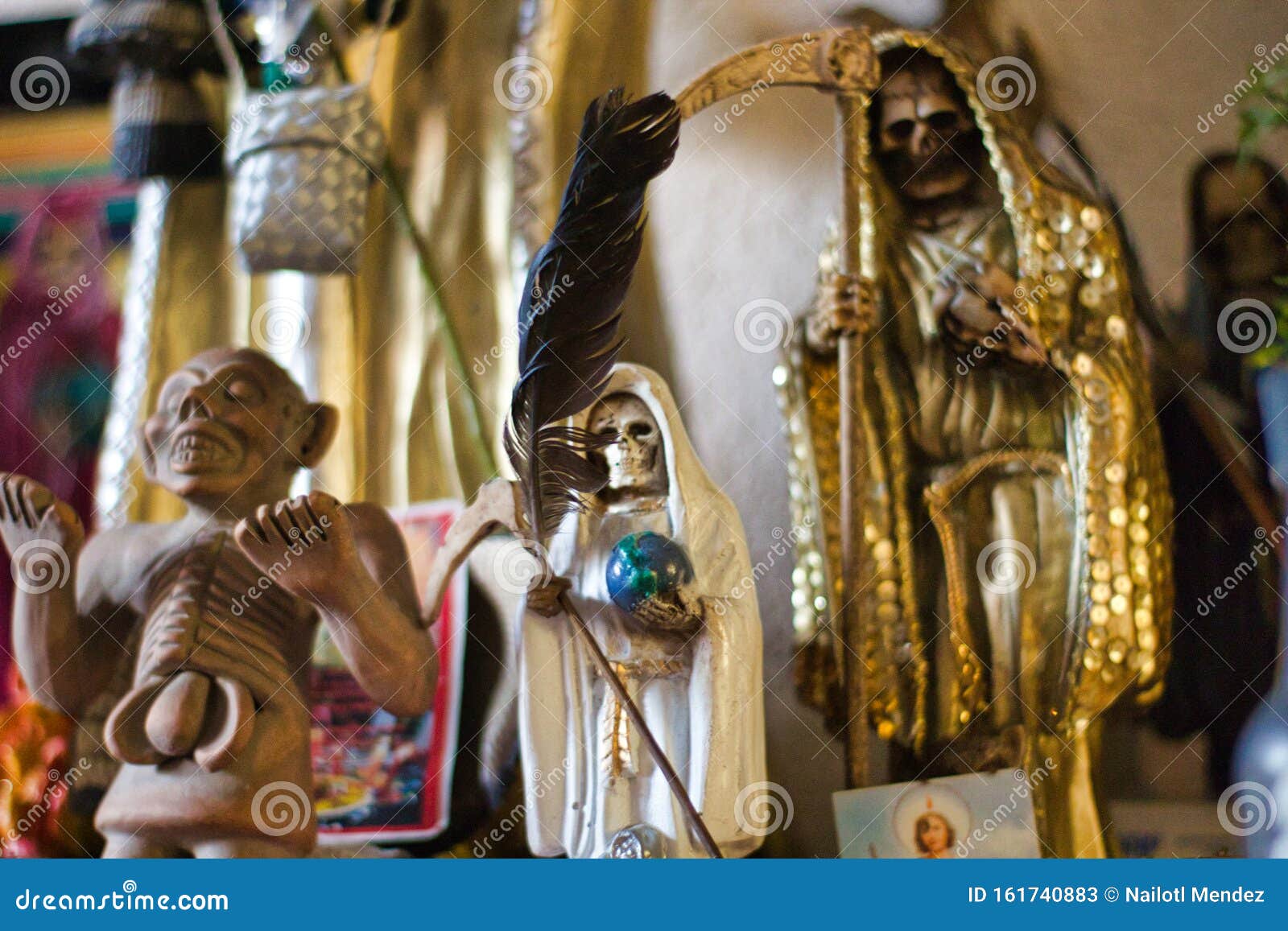 Altar of the Holy Death,Latin American Stock Image - Image of bones ...