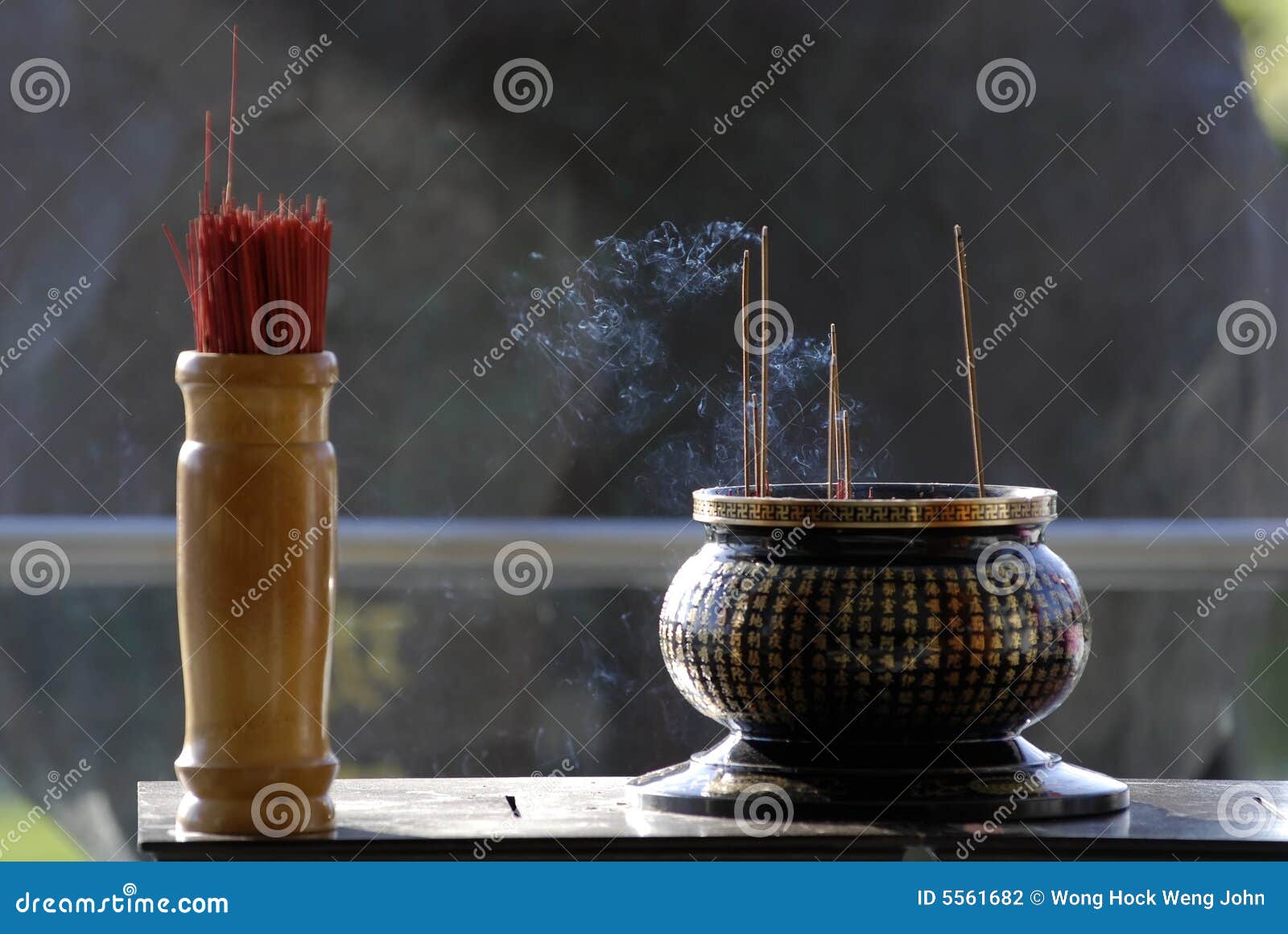 Altar and Joss Stick in the Chinese Temple Stock Photo - Image of ...