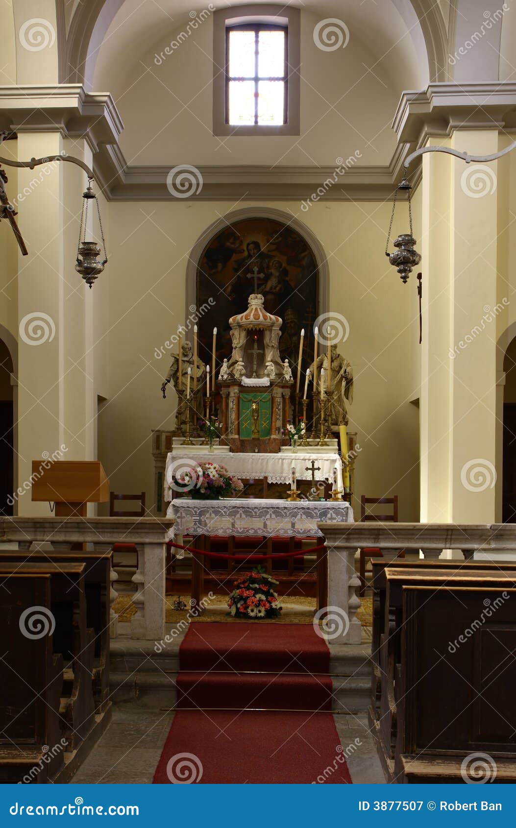 Altar in the old church stock image. Image of religion - 3877507