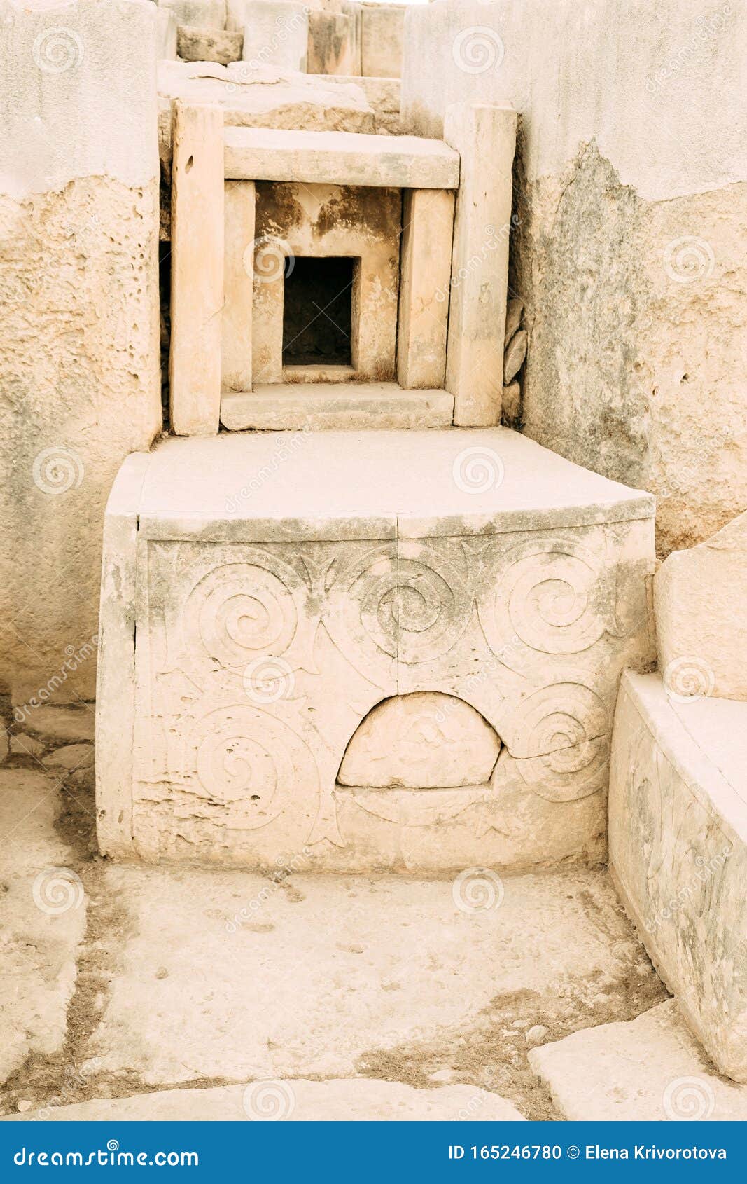 Altar in Prehistoric Tarxien Temple in Malta Stock Photo - Image of ...
