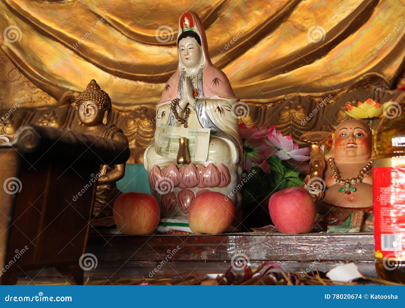 Altar of Small Buddhist Temple, China Stock Photo - Image of asia ...