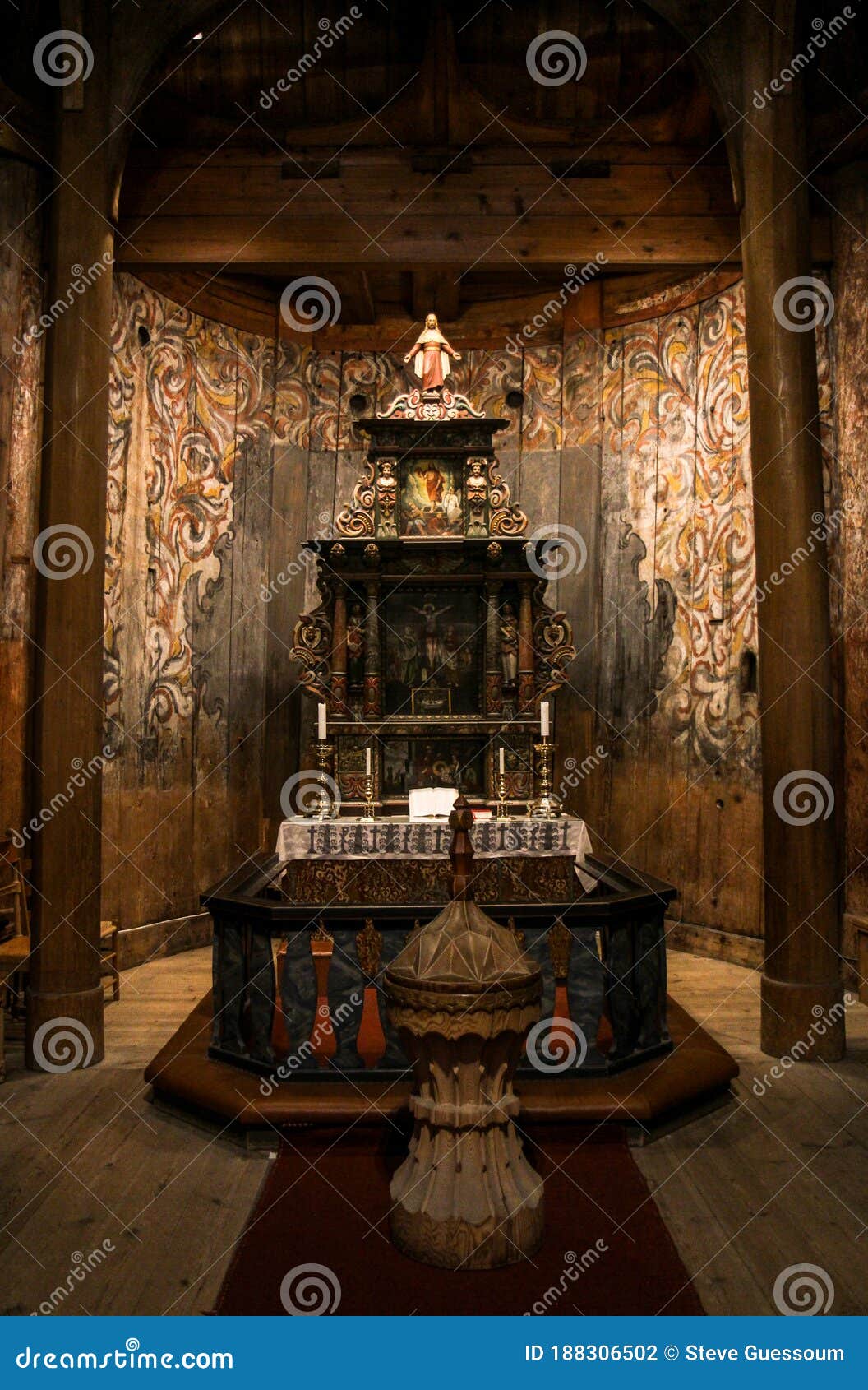 Altar Stavekirke Heddal Notodden Norway Stock Photo - Image of norway ...