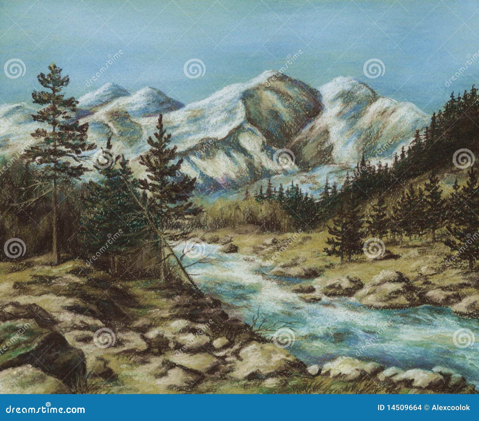 The Altay landscape stock illustration. Illustration of north - 14509664