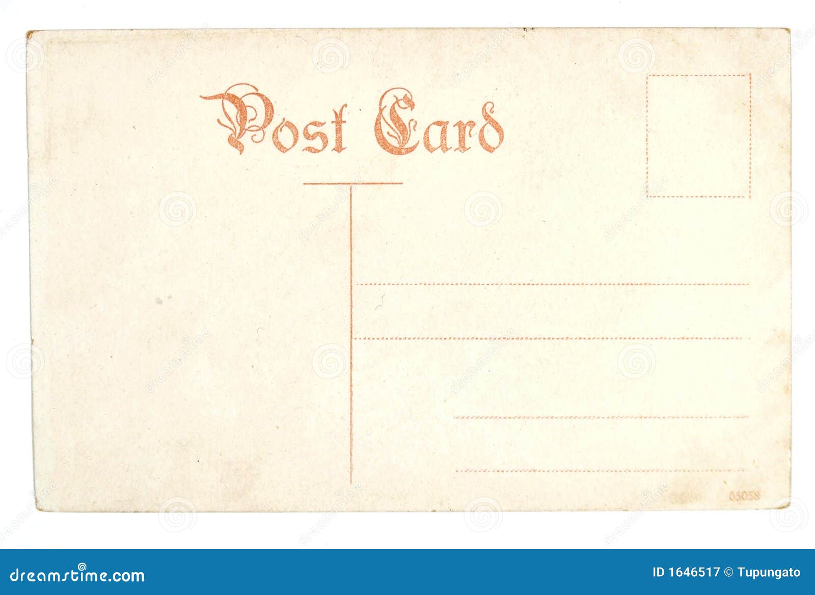 Alte Antike Leere Postkarte Stockbild - Bild von gealtert, porto: 1646517