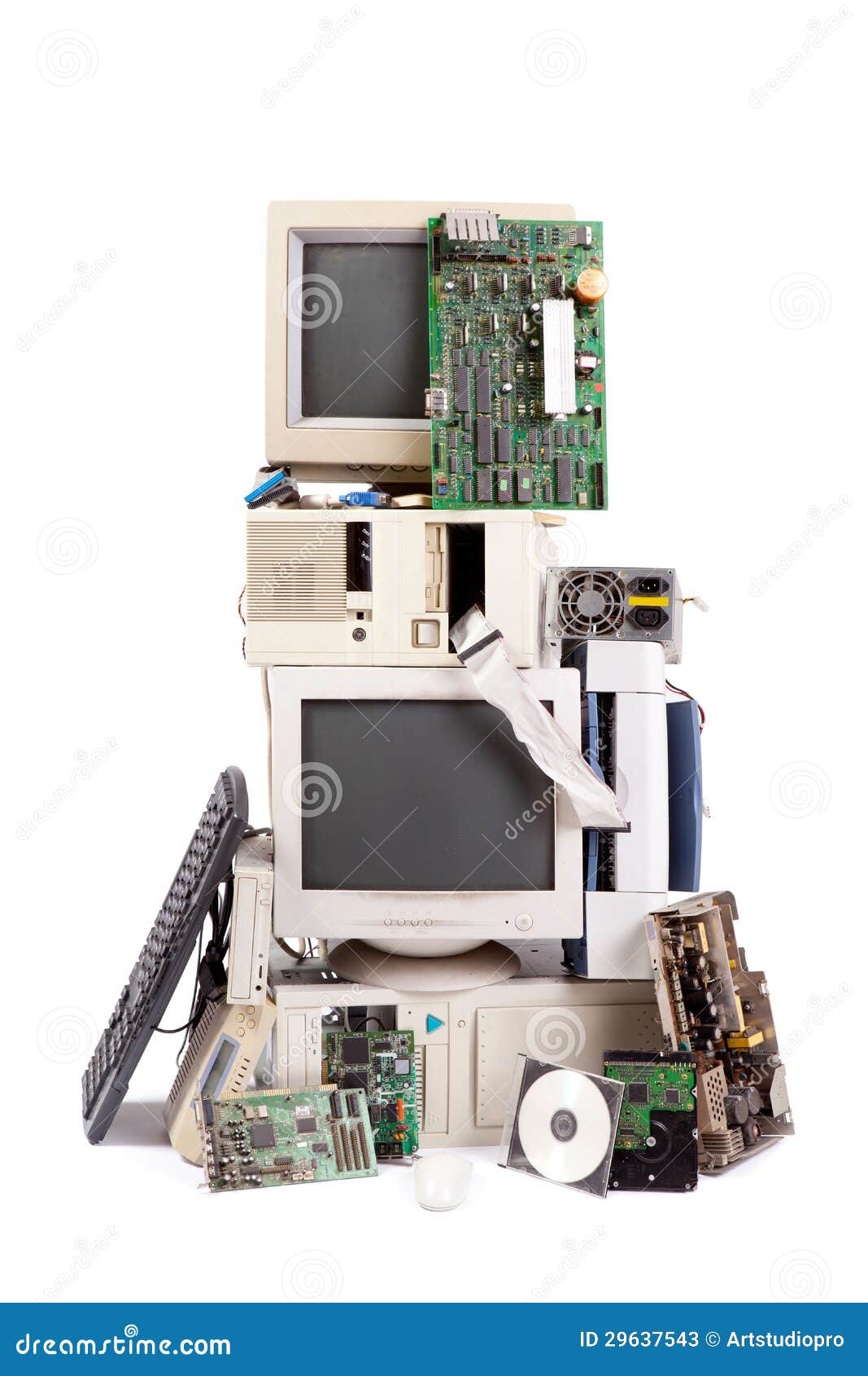 Alte Computerteile stockbild. Bild von elektrisch, tastatur - 29637543