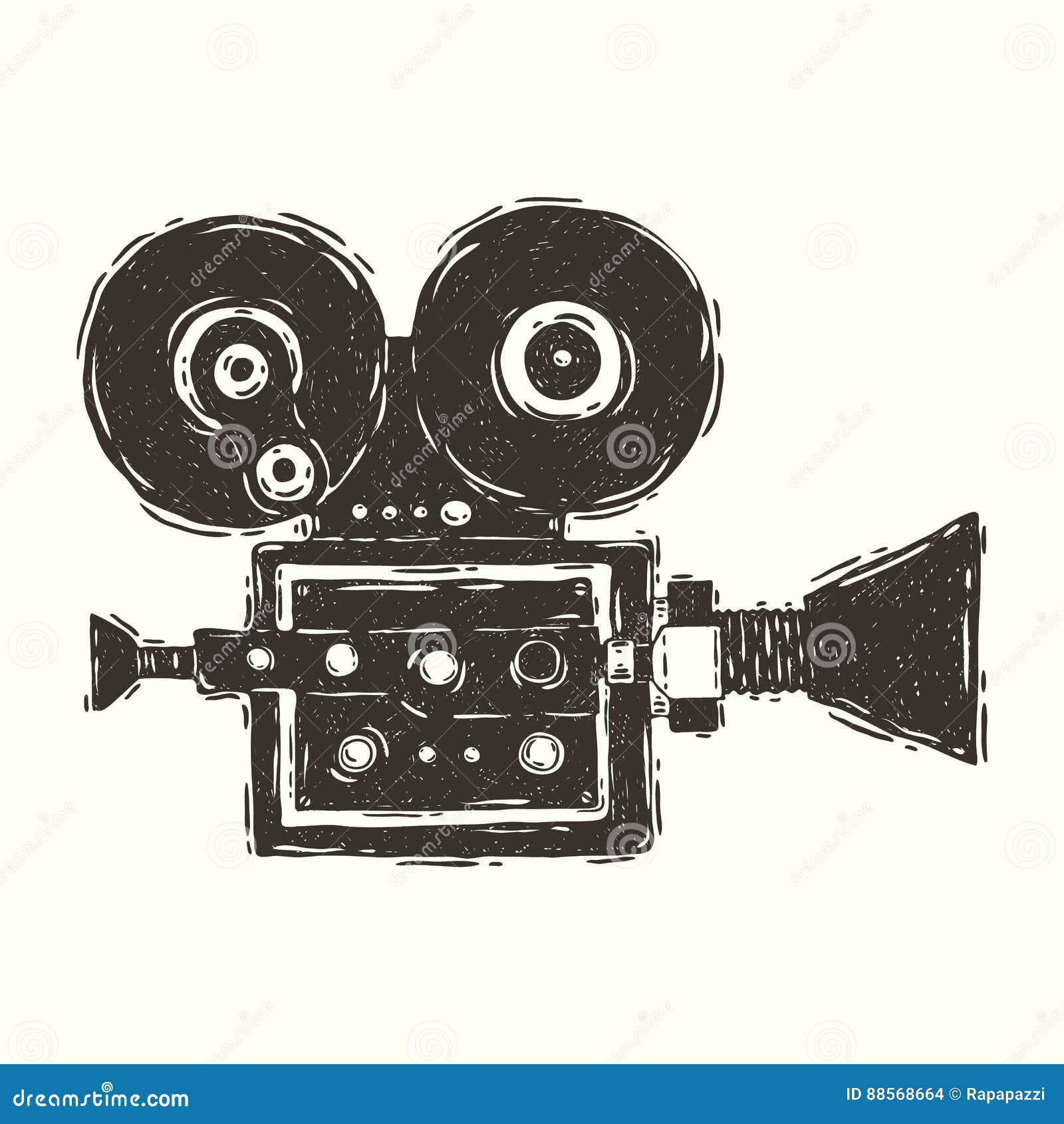 Alte Filmkamera vektor abbildung. Illustration von druck - 88568664