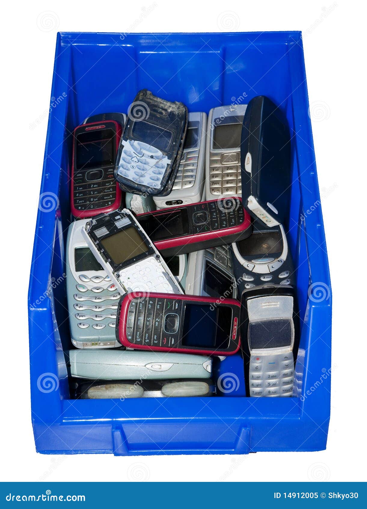 Alte Handys in Einem Blauen Kasten Stockbild - Bild von friedhof ...