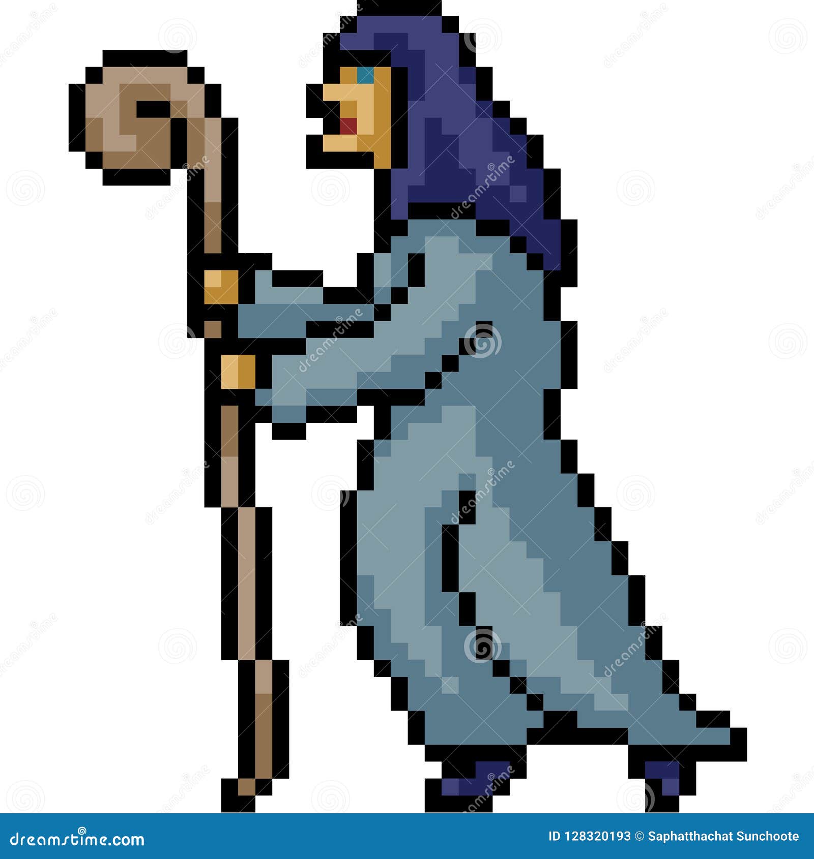 Alte Hexe Der Vektorpixel-Kunst Vektor Abbildung - Illustration von ...