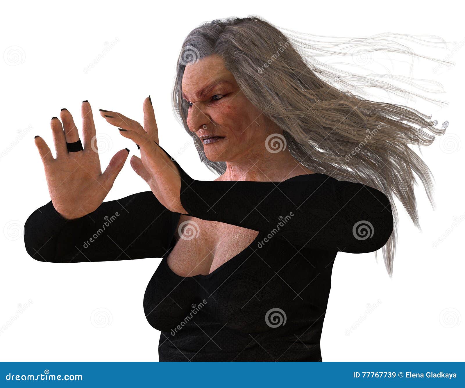 Alte Illustration Der Hexen-3D Stock Abbildung - Illustration von ...