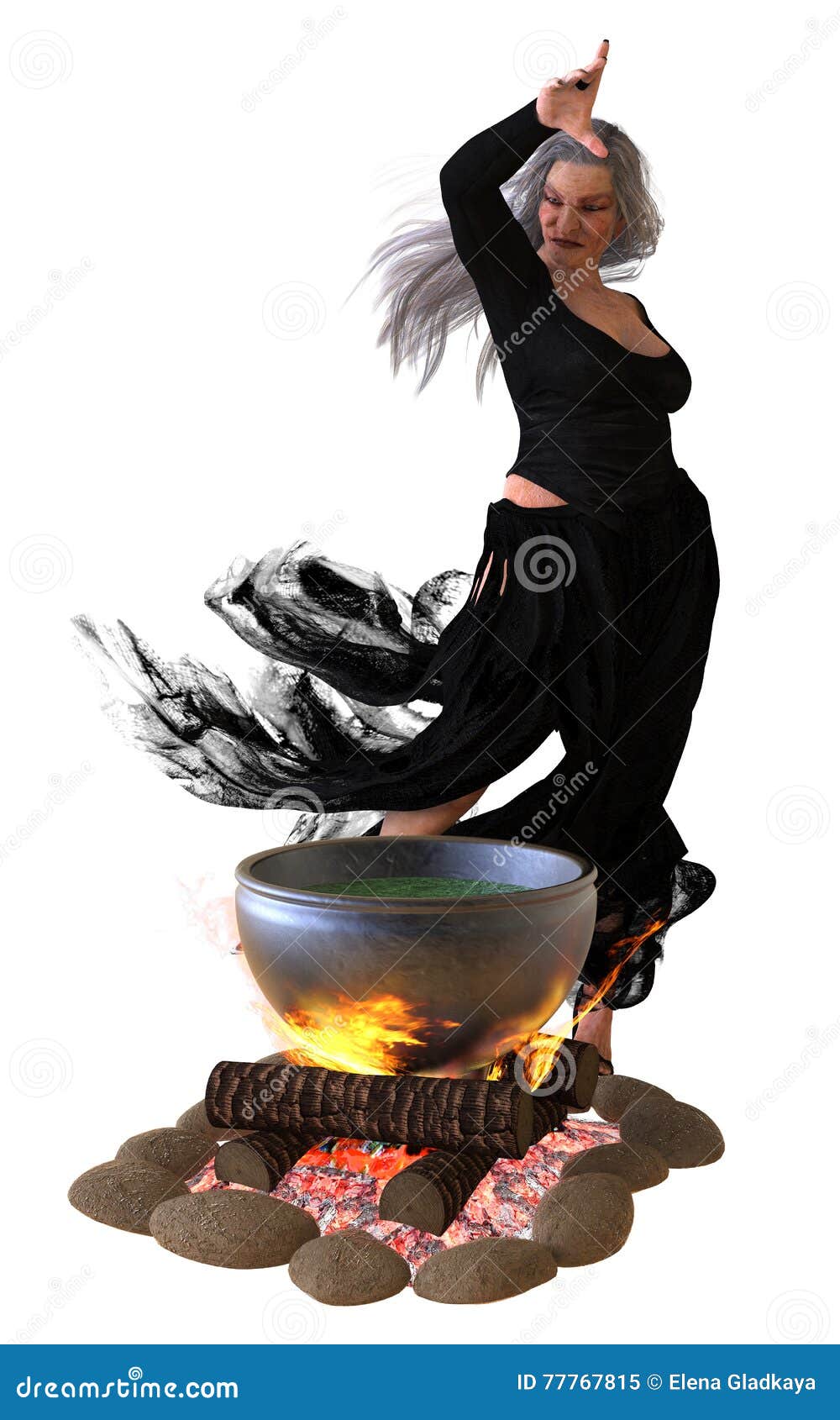 Alte Illustration Der Hexen-3D Stock Abbildung - Illustration von ...