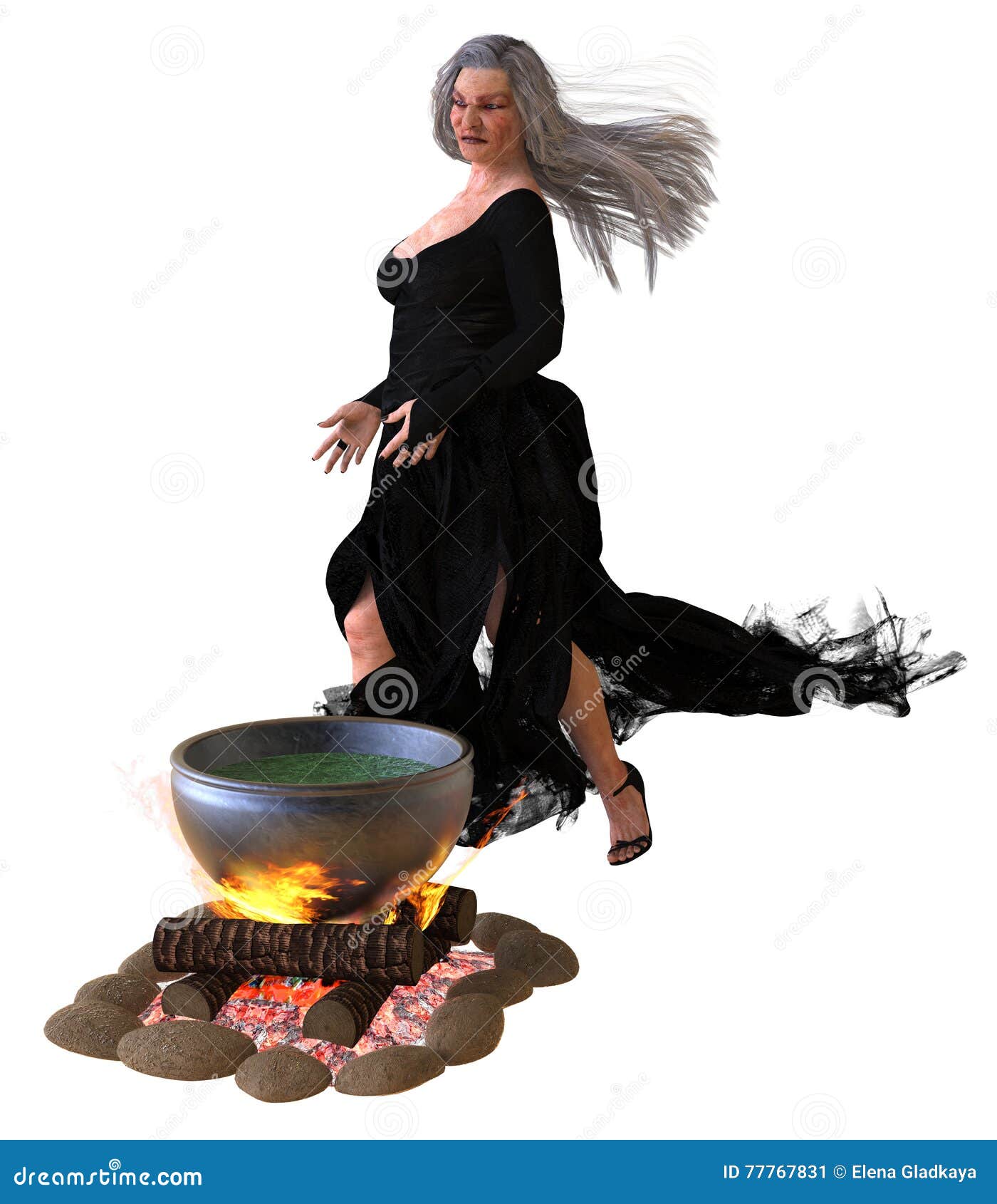 Alte Illustration Der Hexen-3D Stock Abbildung - Illustration von ...