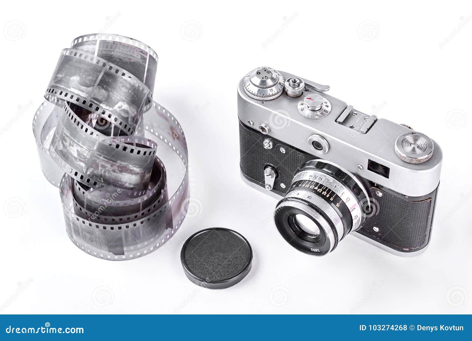 Alte Kamera Mit Band Und Kappe Stockfoto - Bild von foto, kamera: 103274268