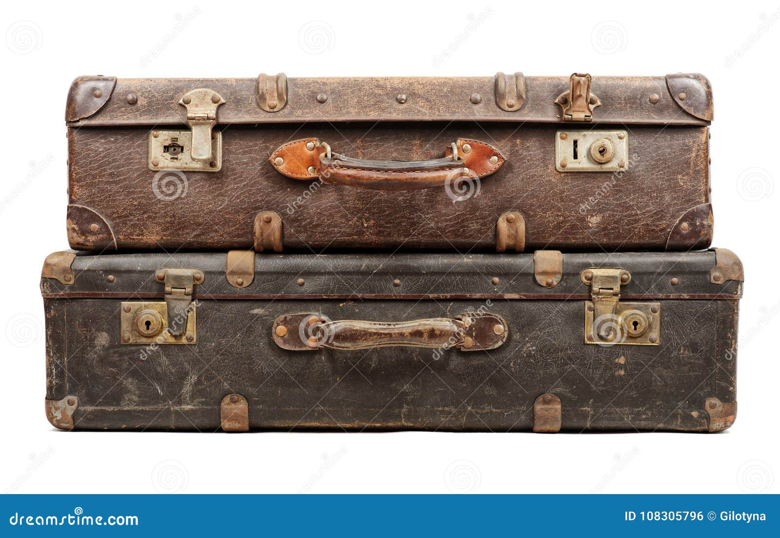 Alte Koffer stockfoto. Bild von leer, gealtert, braun - 108305796