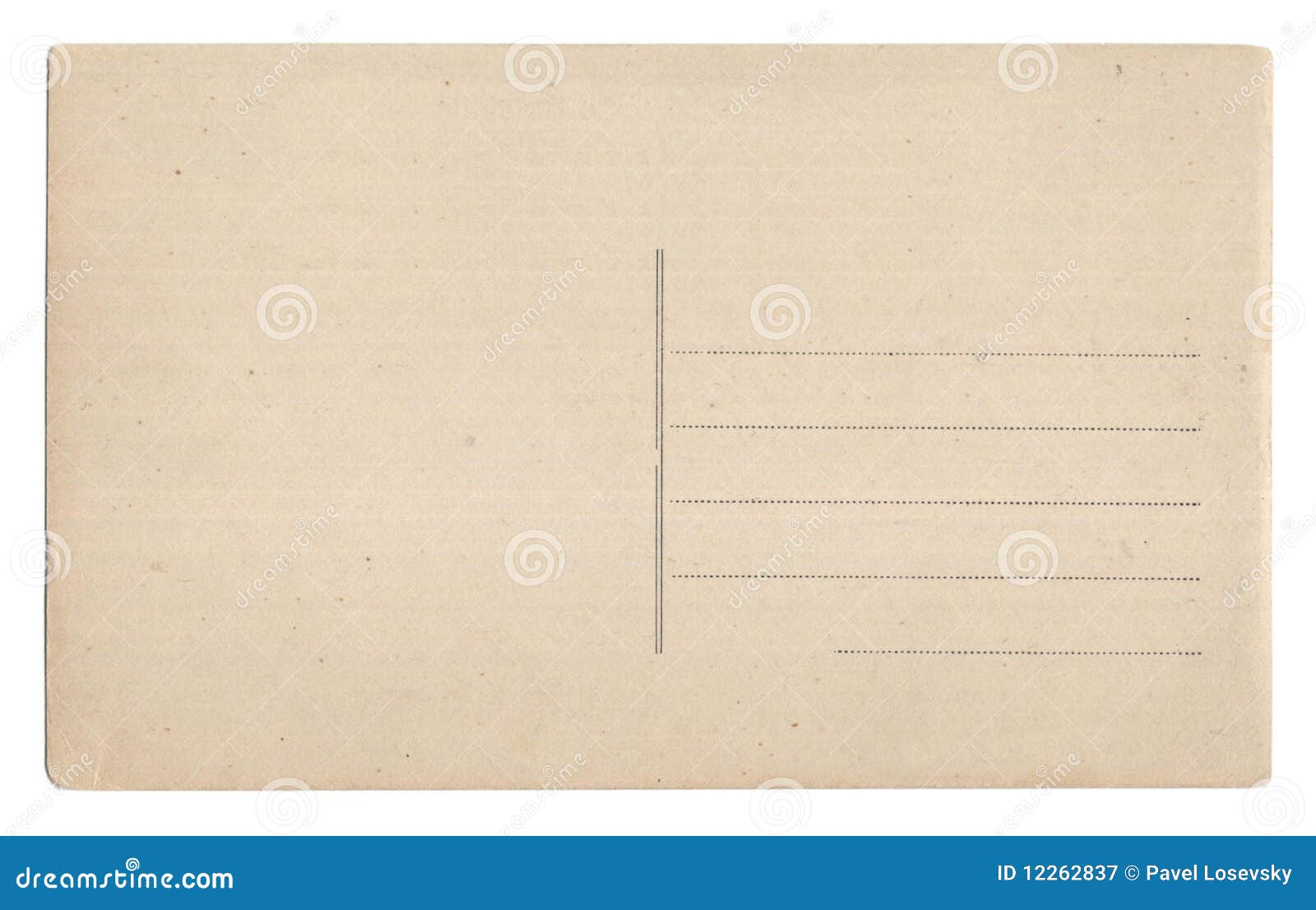 Alte Leere Postkarte Getrennt Auf Weiß Stockbild - Bild von post, alter ...