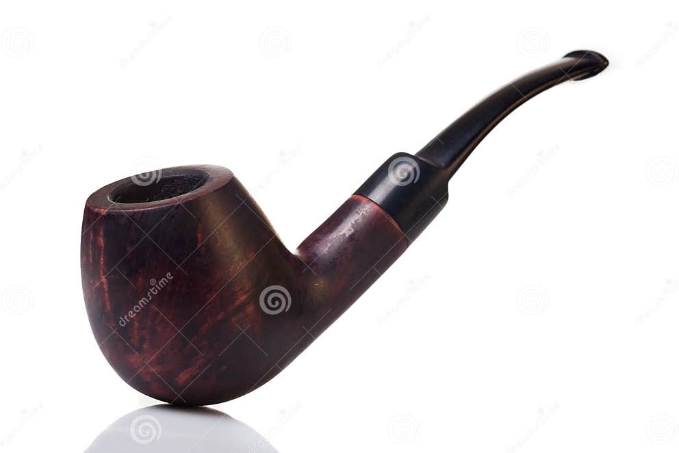 Alte Pfeife Getrennt Auf Weiß Stockfoto - Bild von tabak, nahaufnahme ...