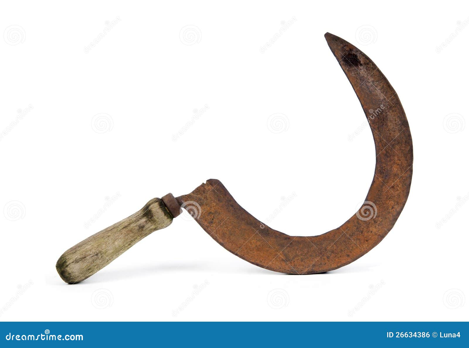 Alte rostige Sichel stockfoto. Bild von studio, metallisch - 26634386